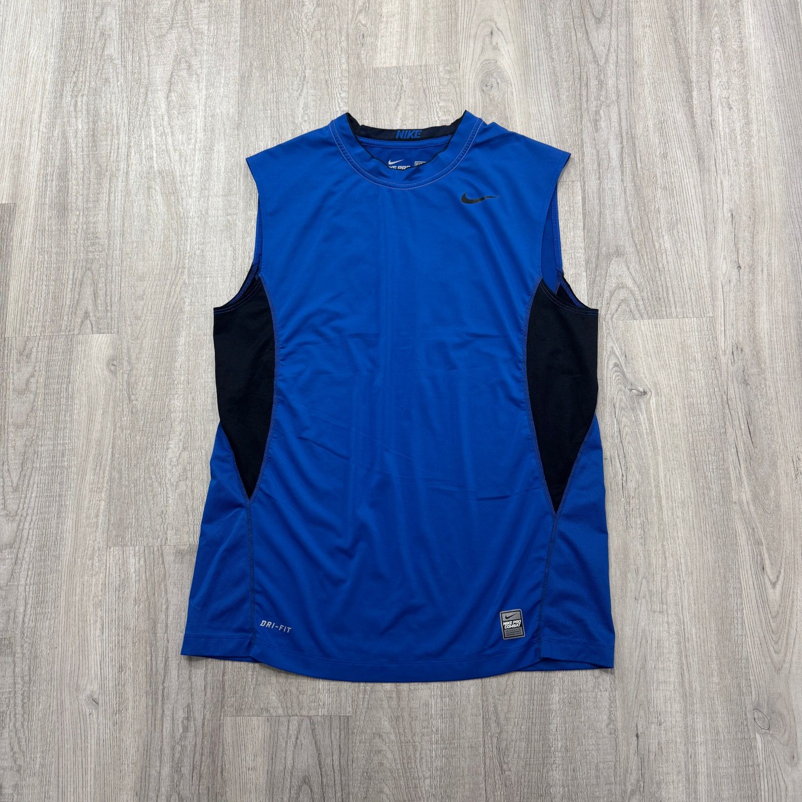 Nike Nike Pro Combat Tank Top Shirt Large Blue Fitted Dri-Fit | Grailed