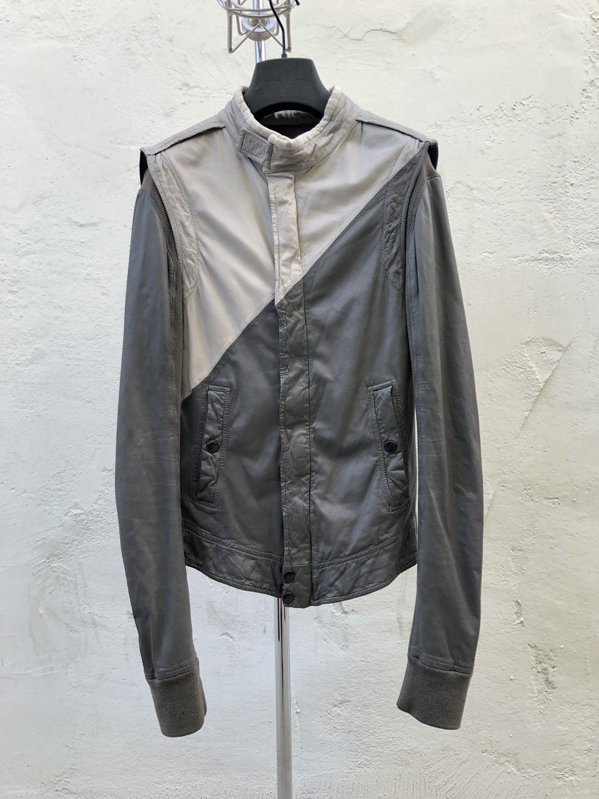 Rick Owens Rick Owens SS08 creatch two tone leather jacket | Grailed