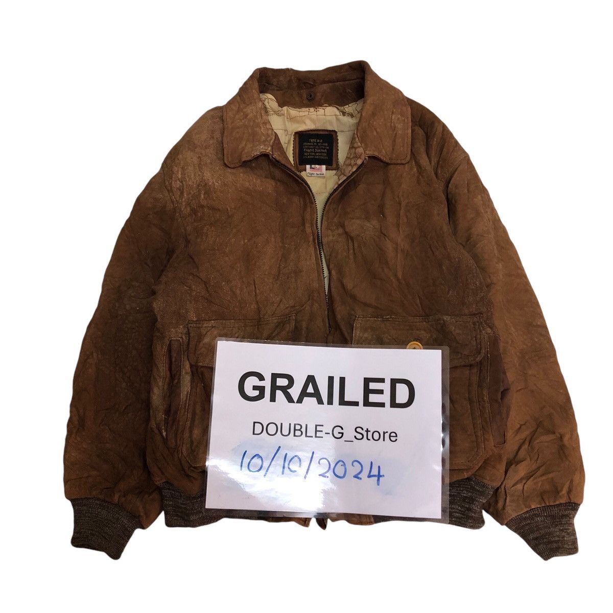 Vintage 📌Vintage Military Type A-2 Flight Jacket Genuine Leather Usa ...