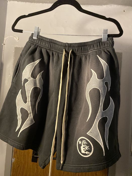 HELLSTAR Hellstar Flame shorts grey | Grailed