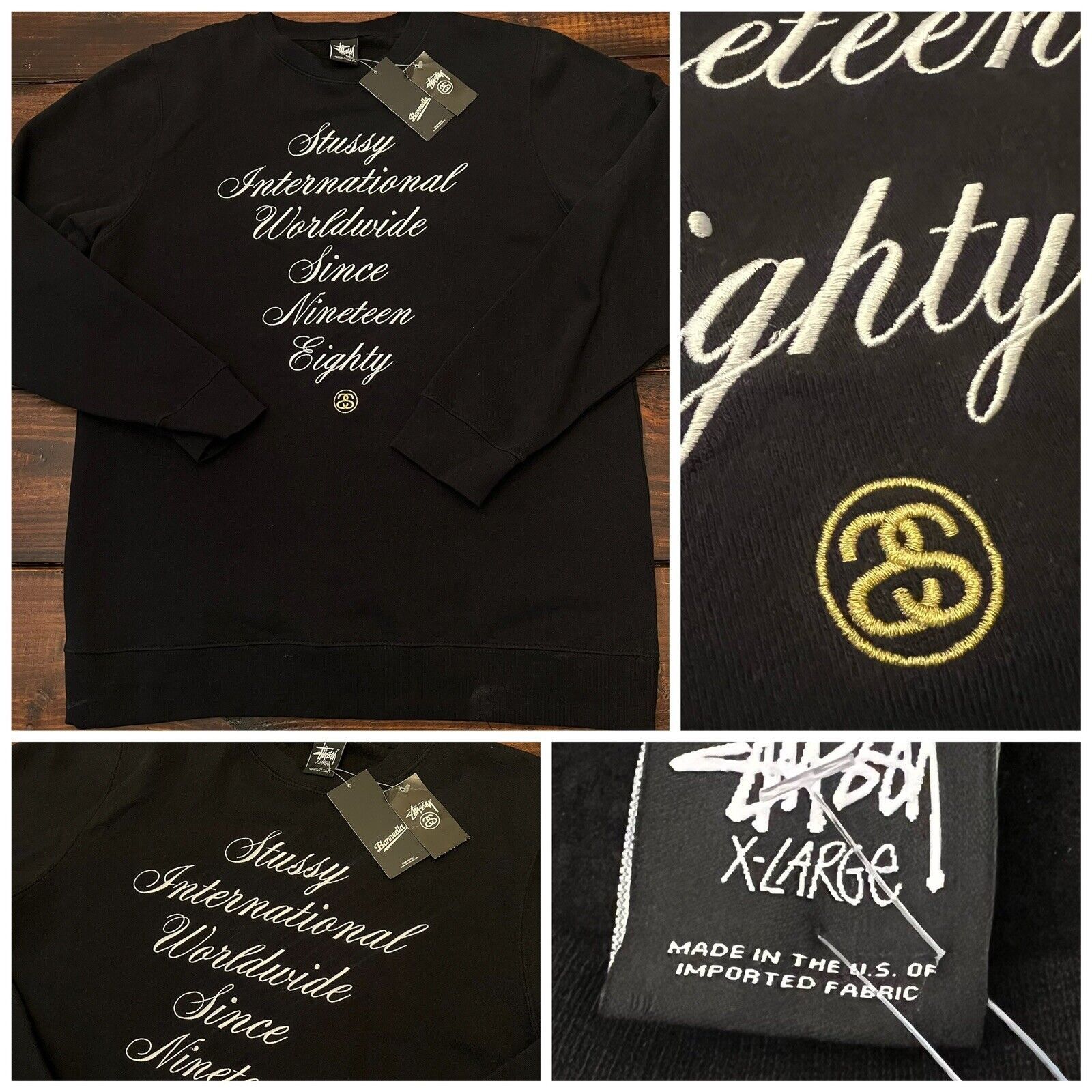 Stussy Vintage Stussy Script International Embroidered Crewneck | Grailed