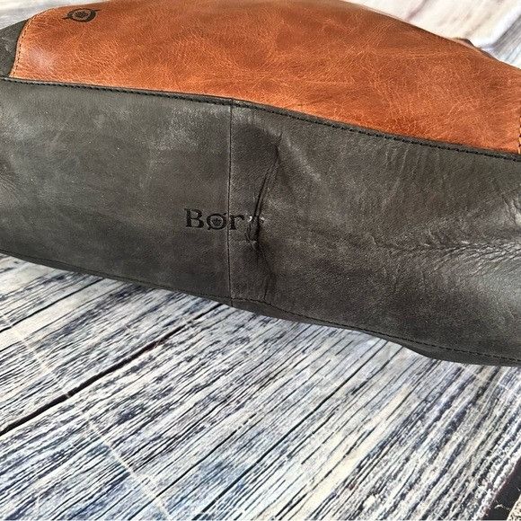 Born BORN Genuine Leather Two-Tone Large Shoulder Tote Bag | Grailed