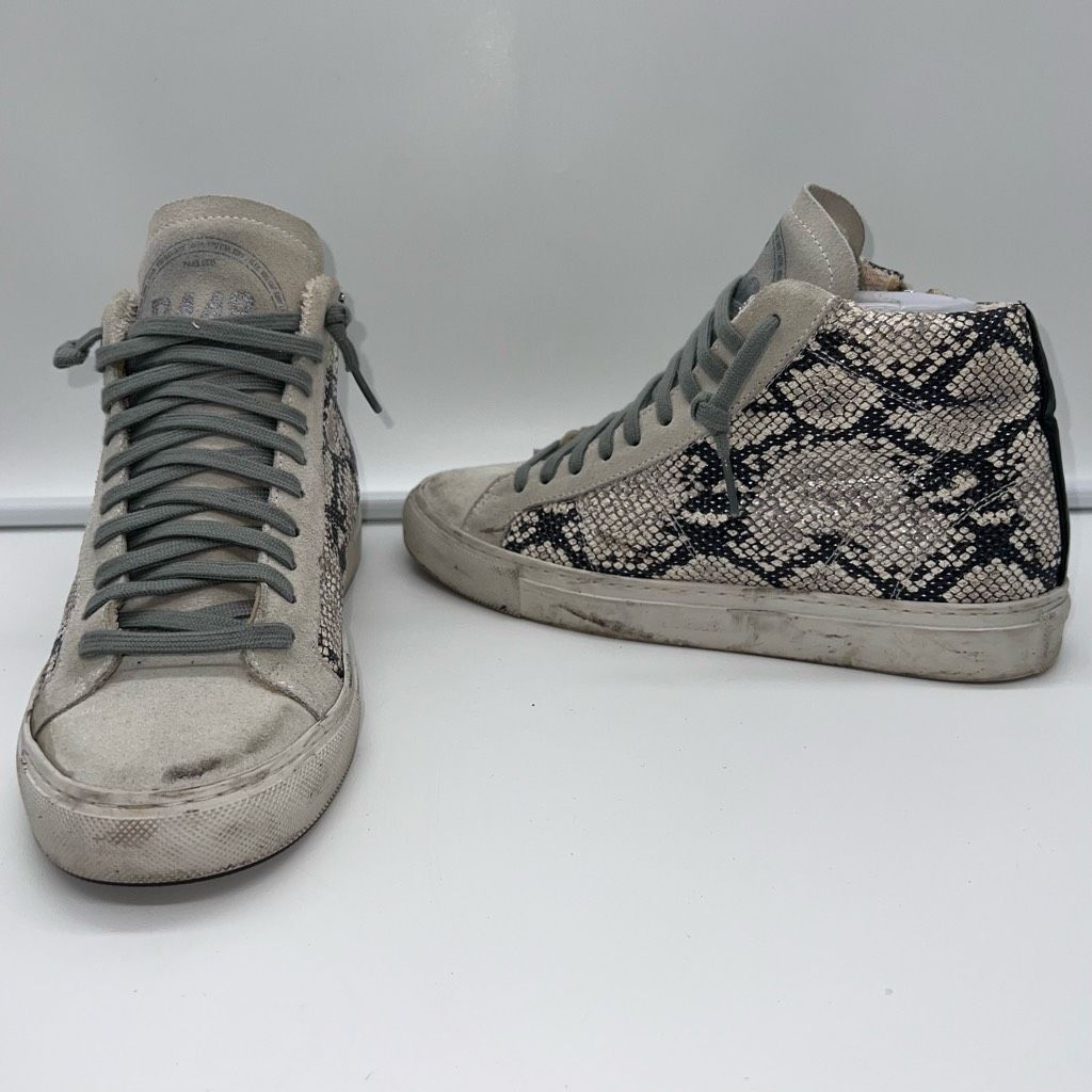 P448 P448 Woman’s Python Star High Top Sneakers in Silver Python | Grailed