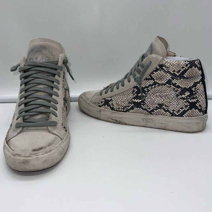 P448 P448 Woman’s Python Star High Top Sneakers in Silver Python | Grailed