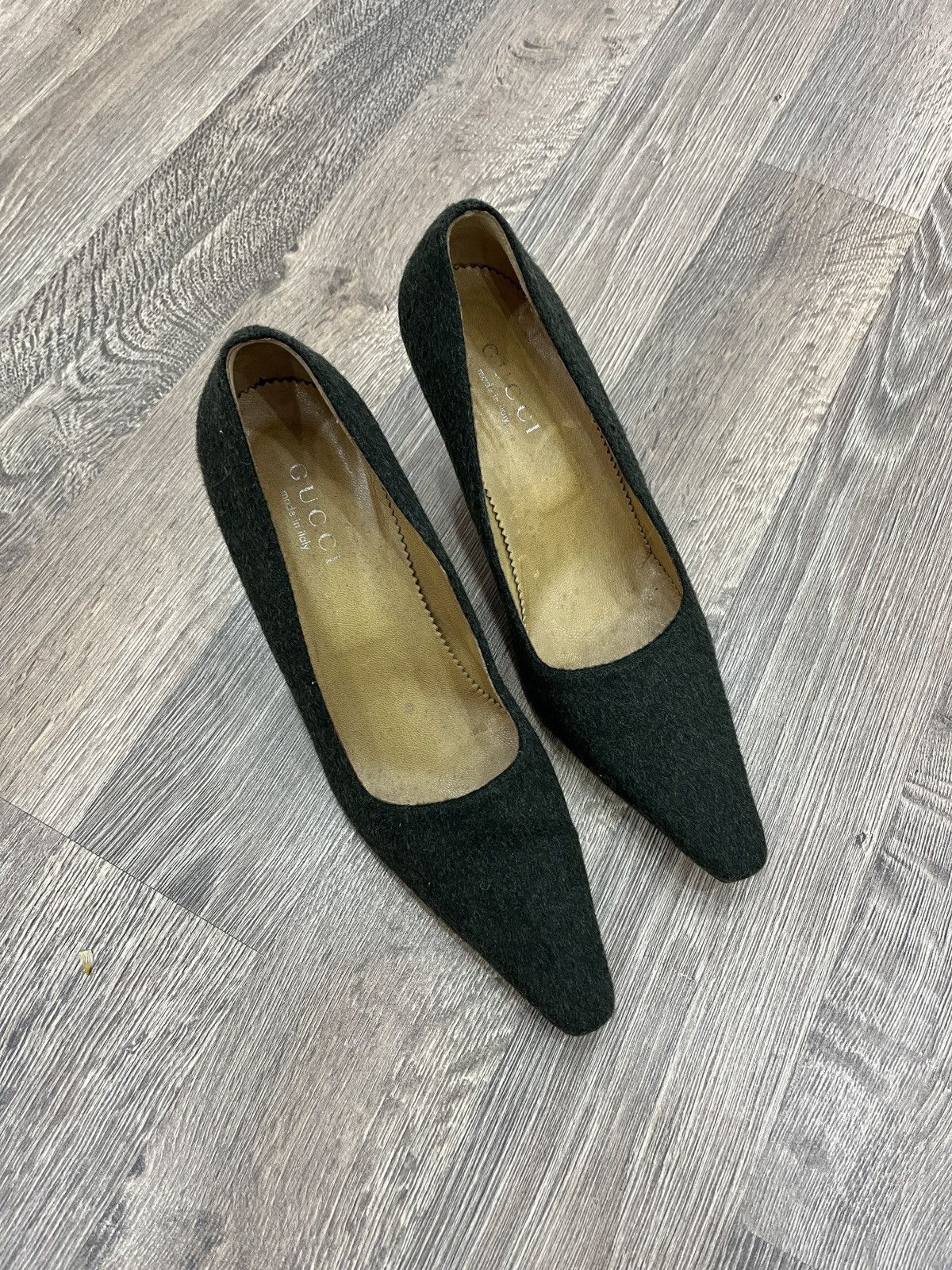 Gucci Gucci Women's Quiet Luxury Green Wool Fabric Pumps IT 38 | Grailed