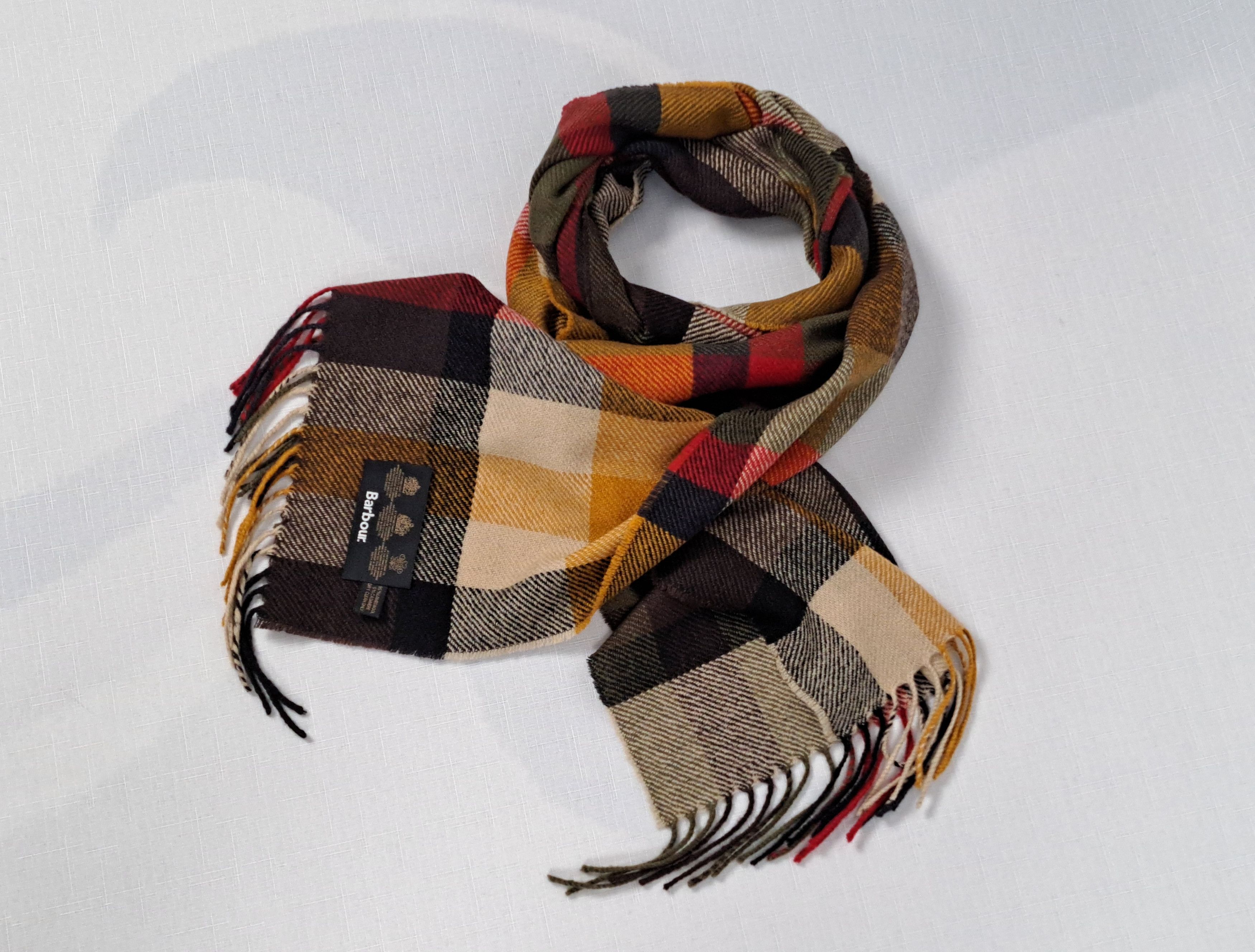 Barbour BARBOUR wool/cashmere check scarf. | Grailed