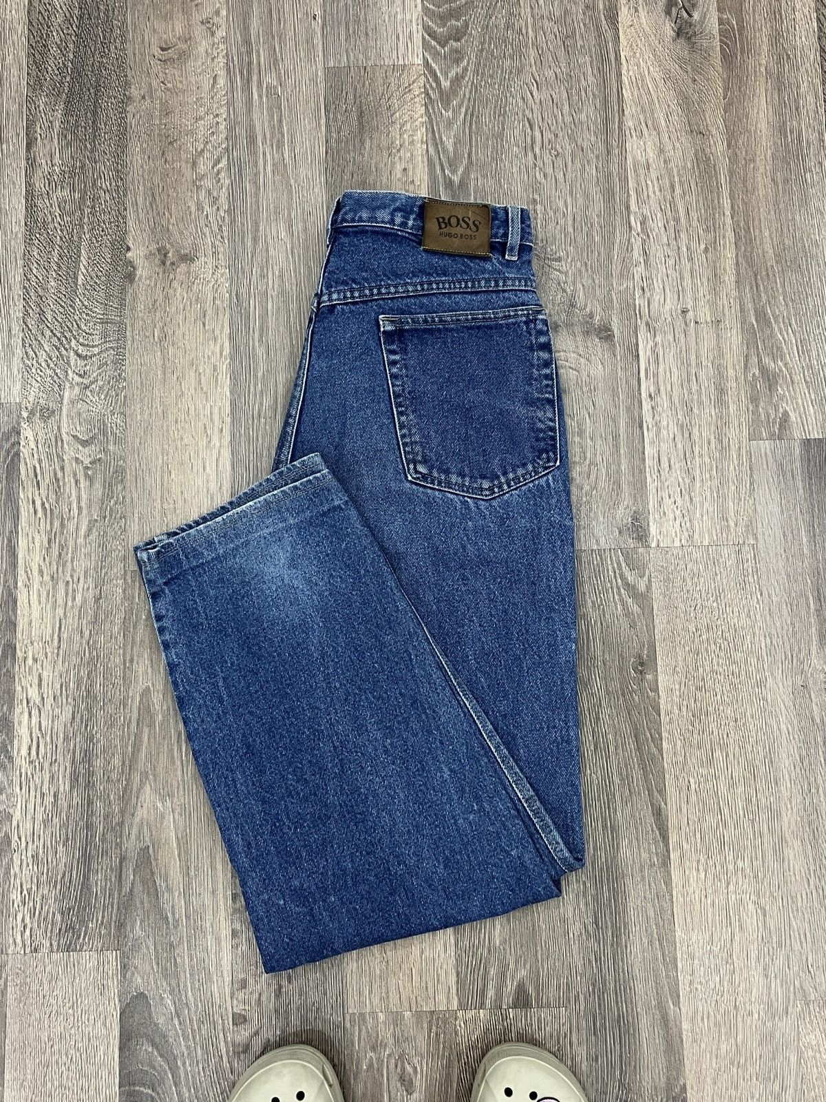 Vintage Vintage Retro 80s Hugo Boss Washed Blue Denim Jeans | Grailed