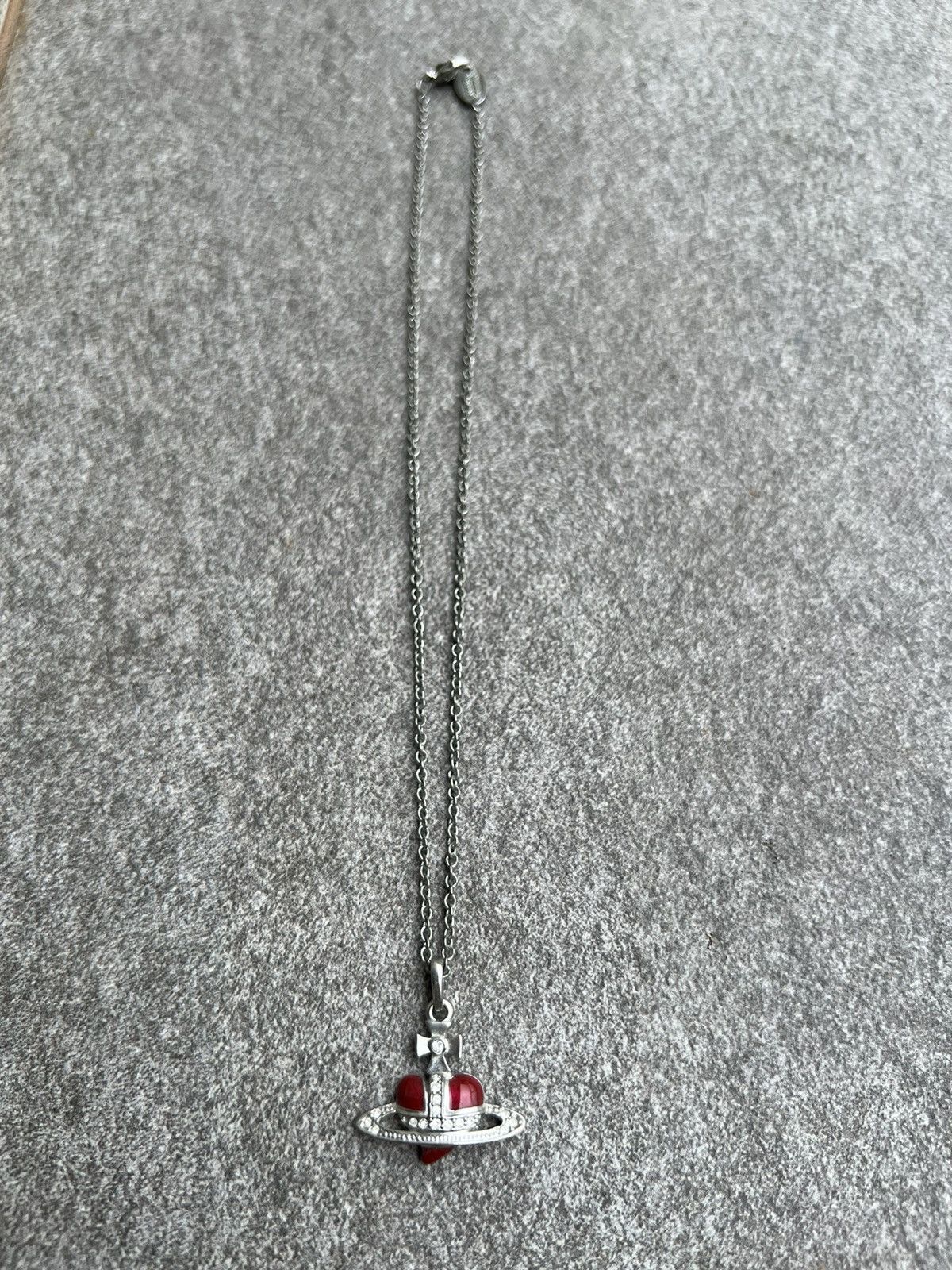 Vivienne Westwood Red Heart Saturn Orb Necklace | Grailed