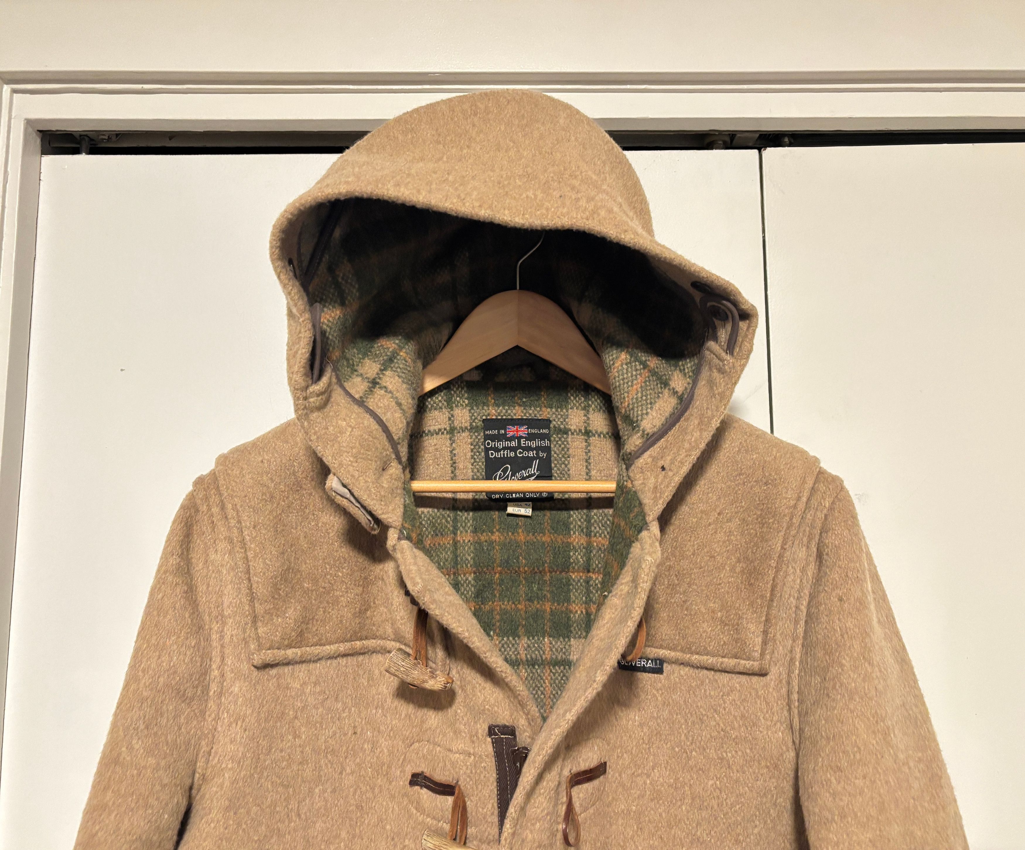 Gloverall Duffle Coat Wool Hooded Toggle England Tan Brown - 42 Large ...