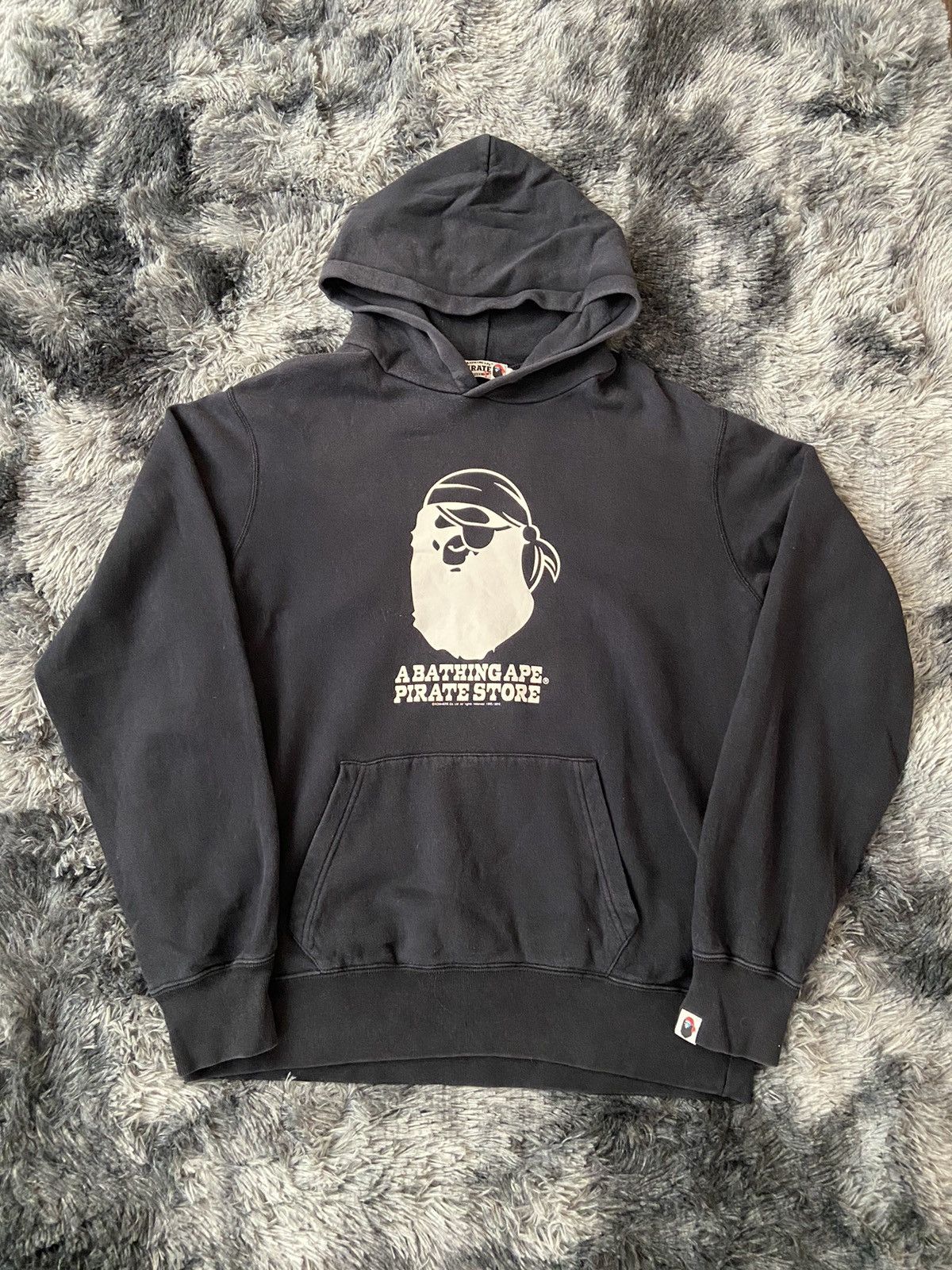 Bape Bape Japan Exclusive Pirate Store Ape Head Logo Hoodie Black | Grailed