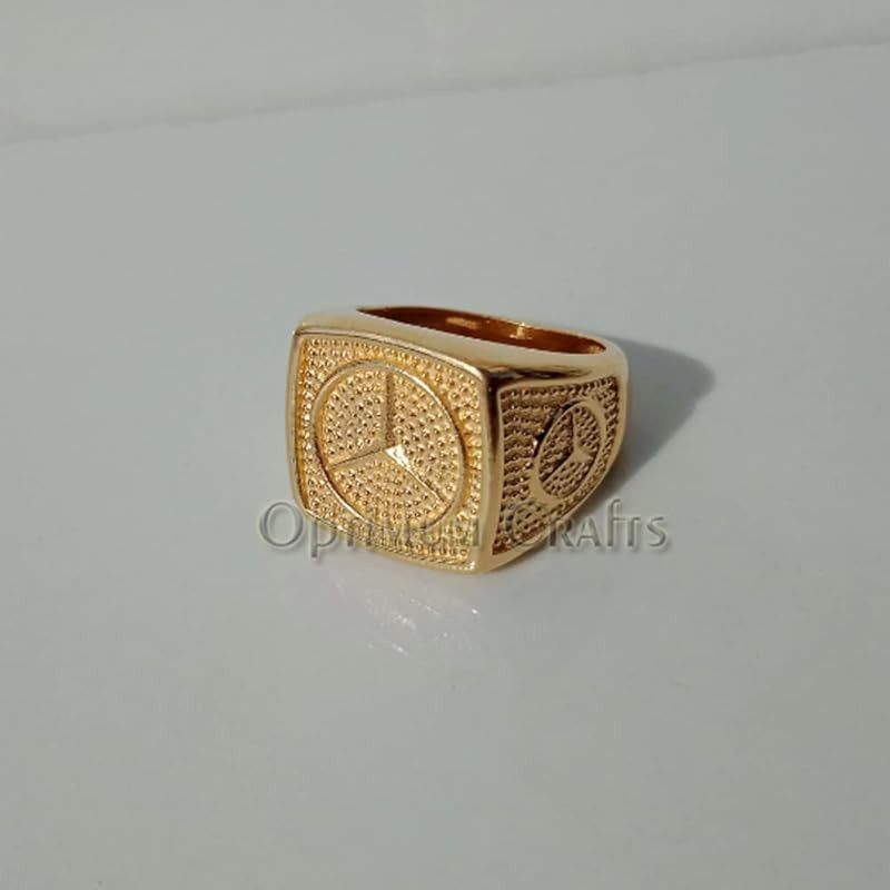 Handmade 3D Mercedes Benz Gold Micron Signet Ring 925 Silver Made | Grailed