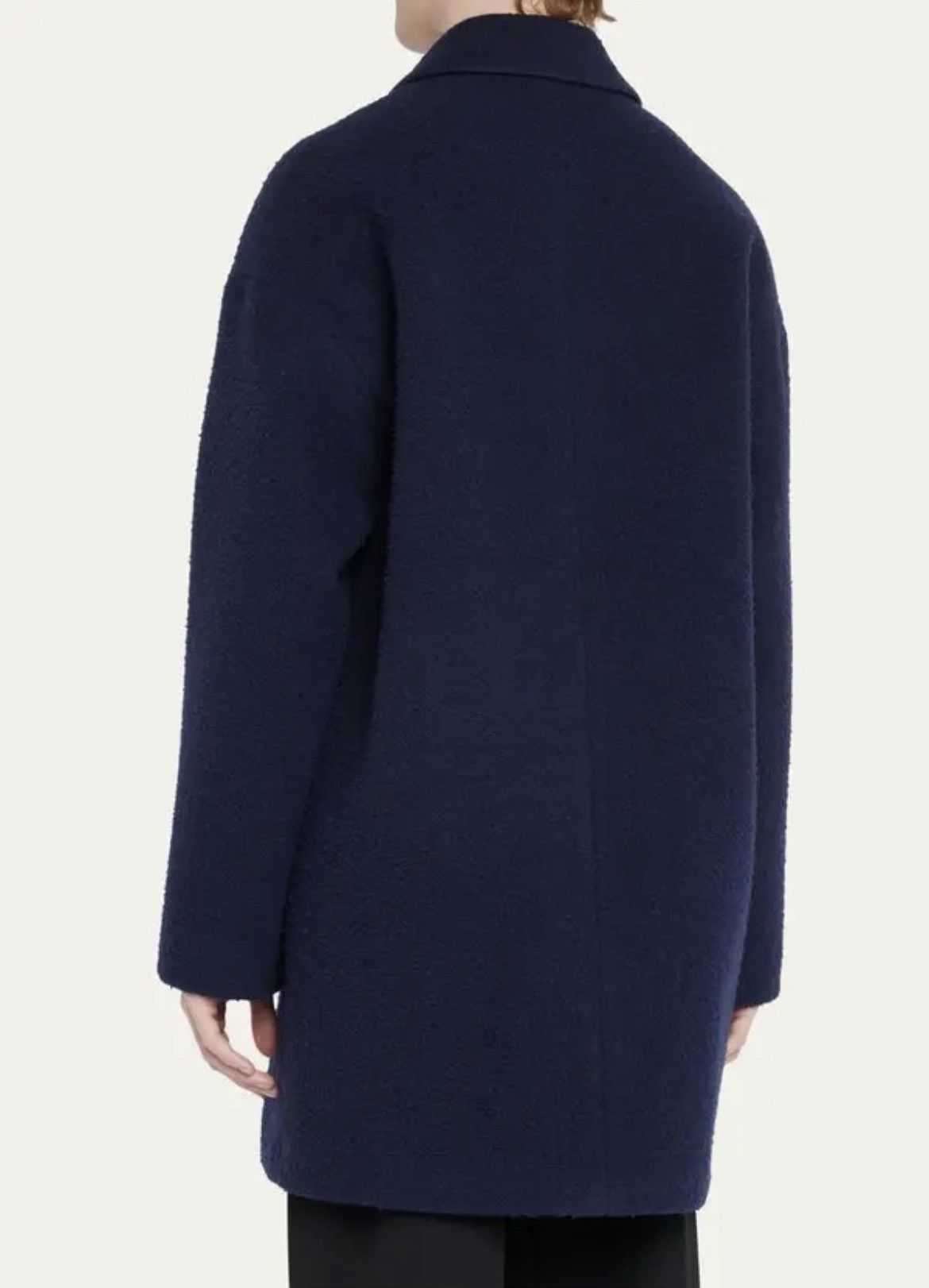 Loewe Navy blue nubby wool coat | Grailed