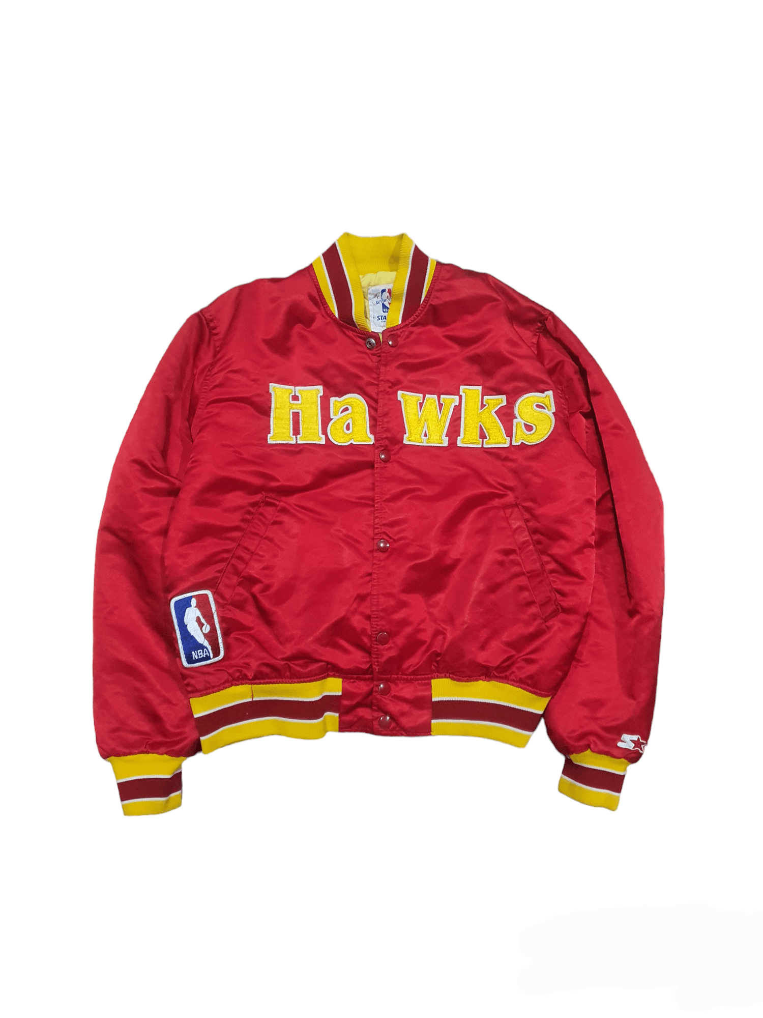 NBA × Starter × Vintage Vtg 80s ATLANTA HAWK NBA Satin Bomber Starter ...