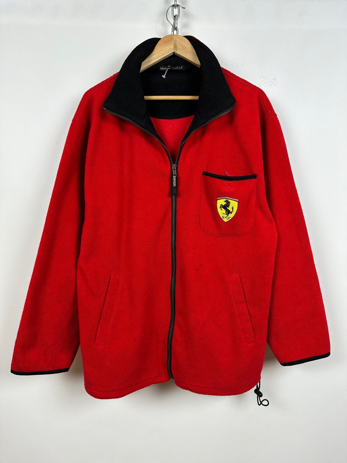 Ferrari × Racing × Vintage 90s Vintage Ferrari Pocket Red Racing Zip Up ...