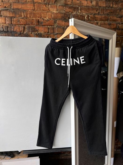 Celine Celine Paris Men’s Luxury Black Cotton Sweatpants Big Print | Grailed