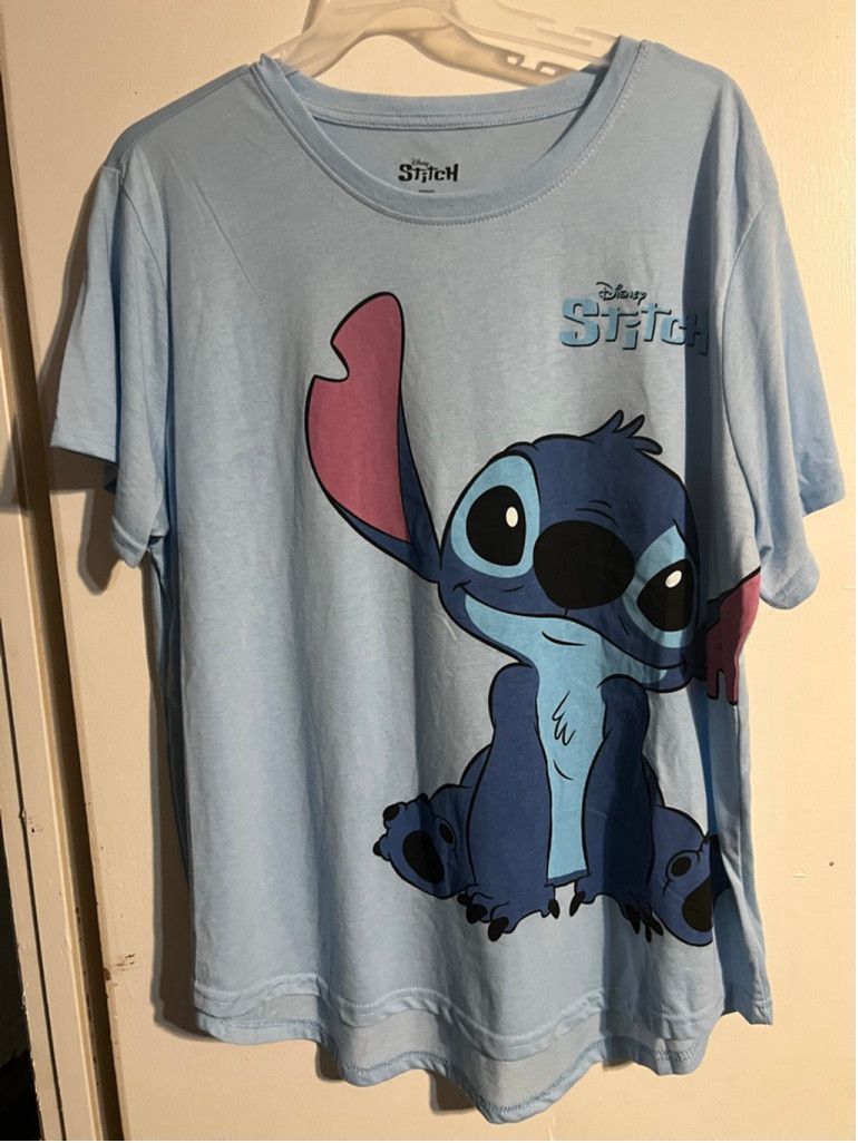 Disney Women's FREEZE Disney Stitch Light Blue Dark Blue Tee 3X | Grailed