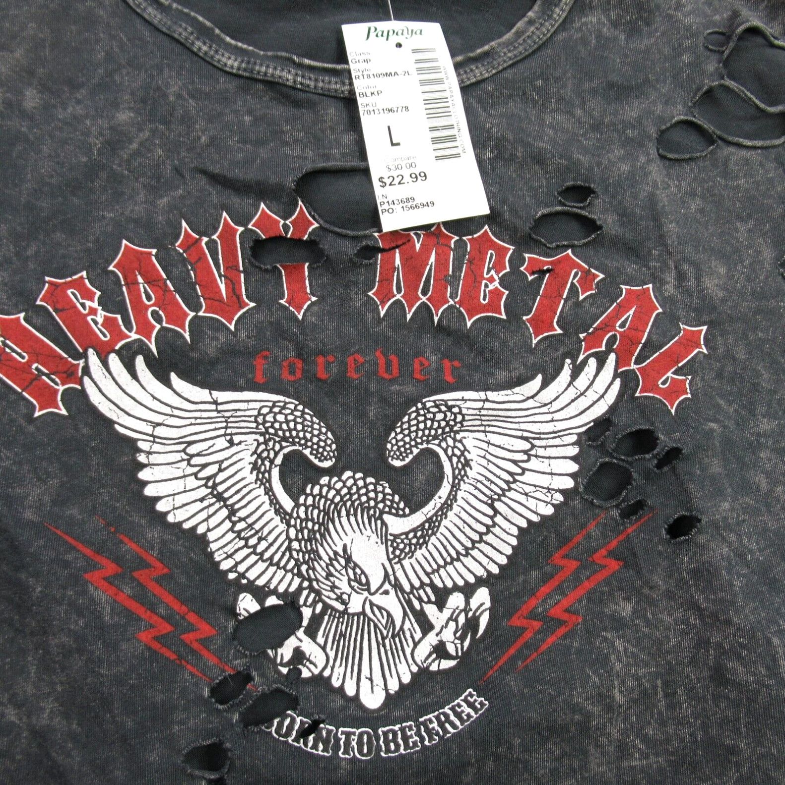 Vintage Heavy Metal Shirt Womens Large Short Sleeve Lightweight Gray 1/ ...
