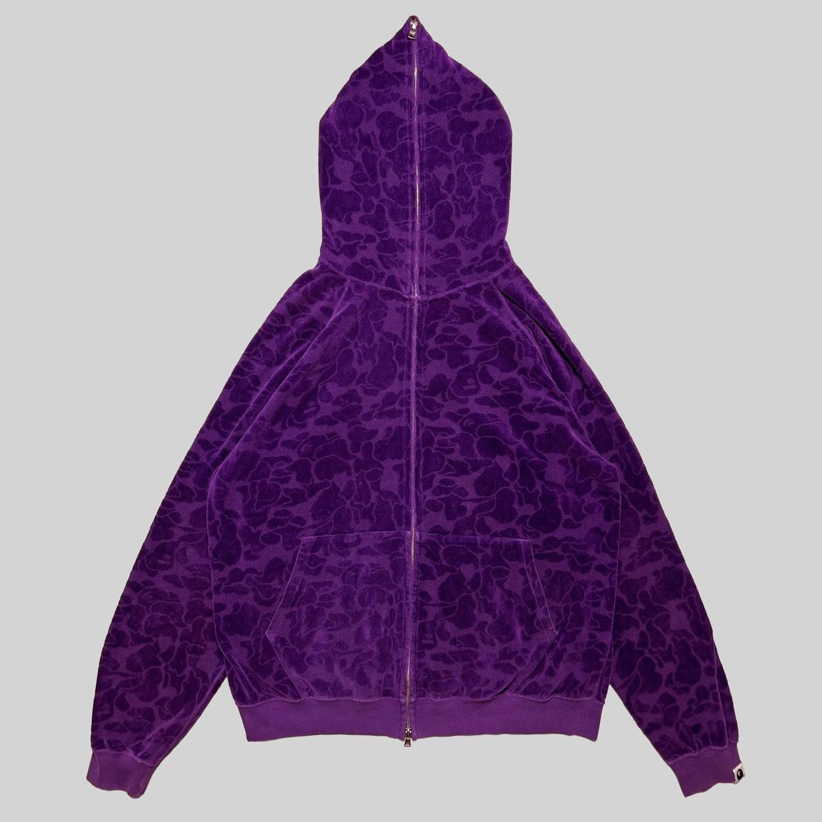 Bape Bape Purple Camo Velour Zip Up | Grailed