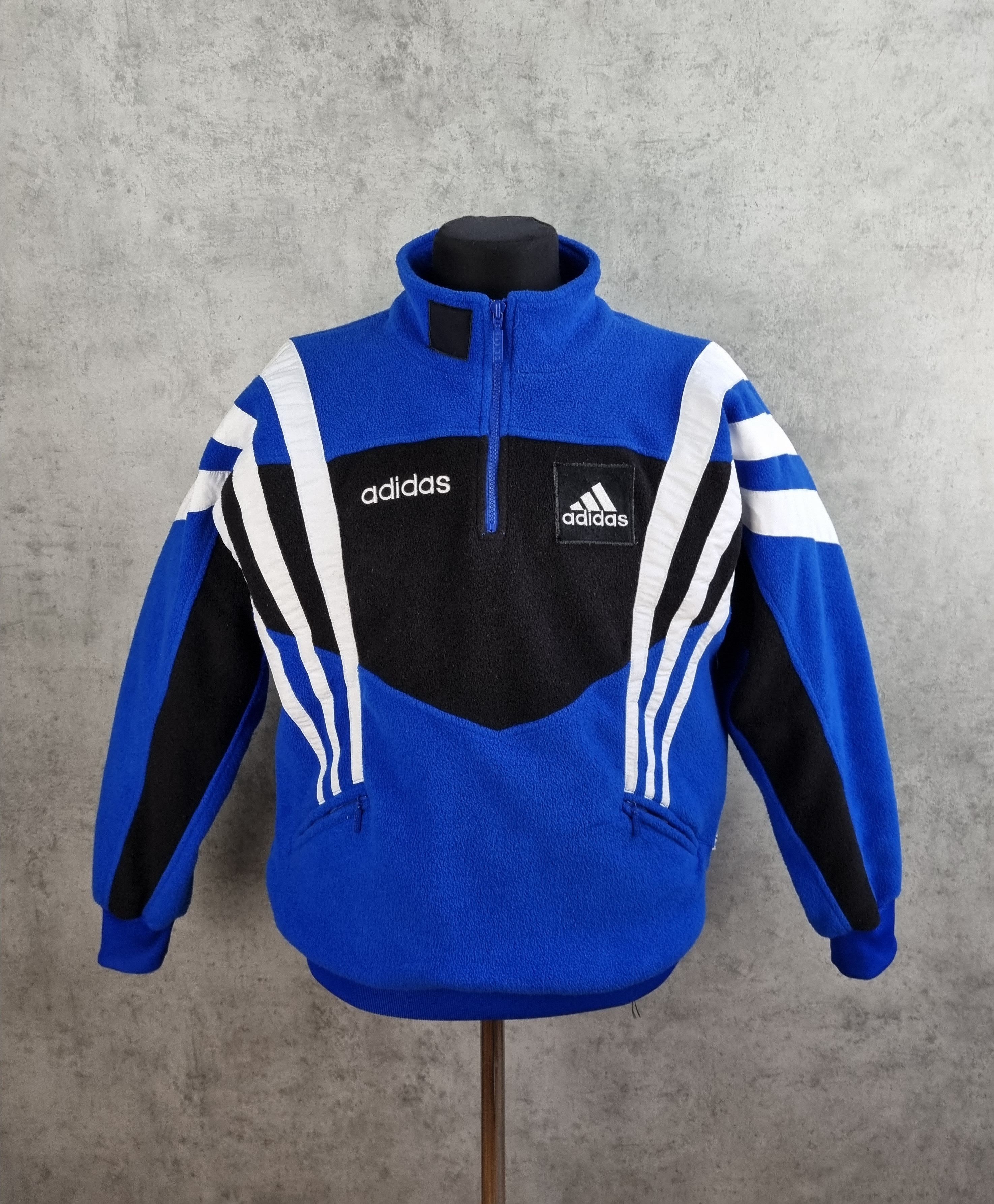 Adidas × Streetwear × Vintage Rare 90s Vintage Fleece Adidas 3 stripes ...