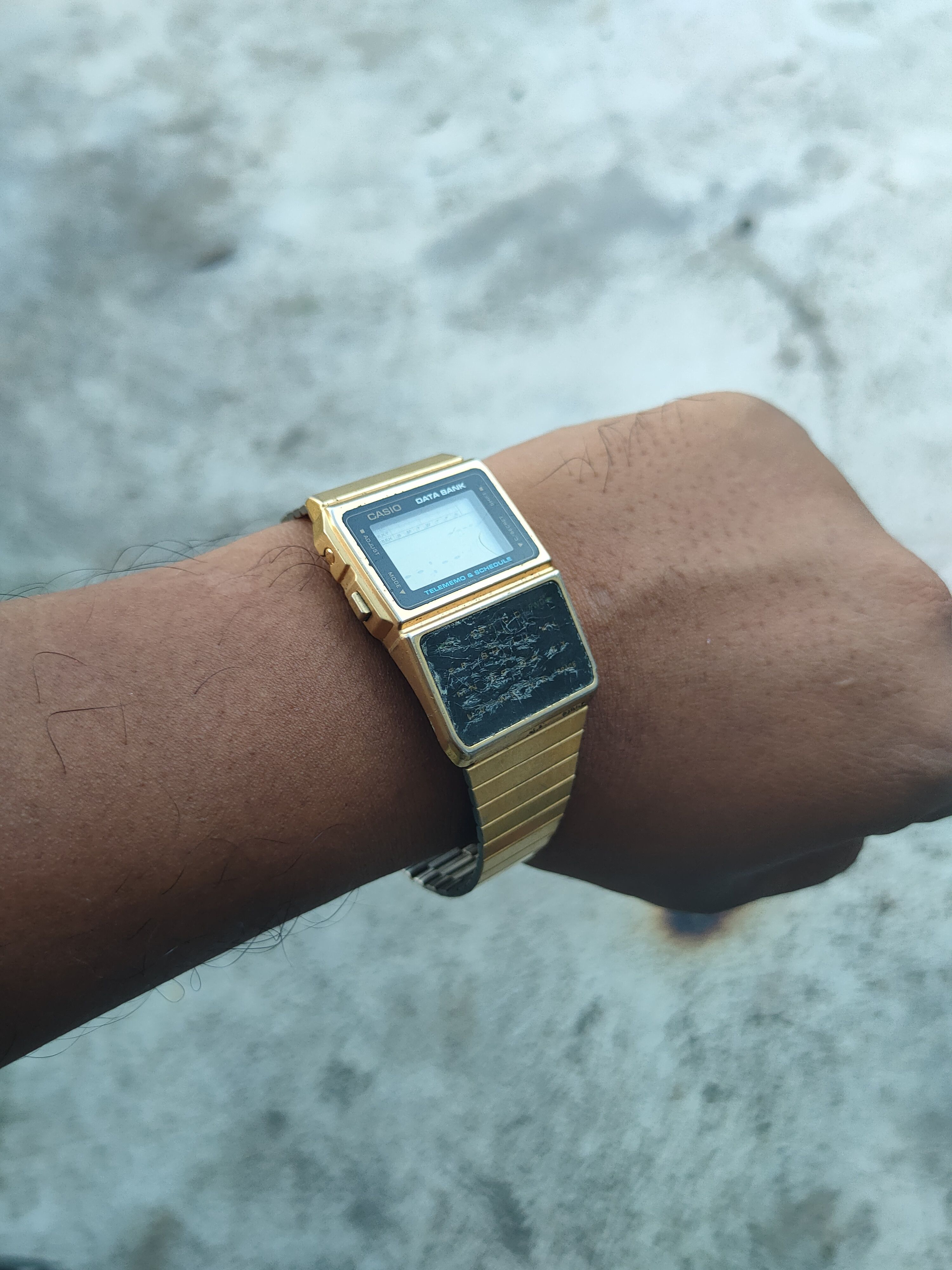 Vintage Casio Data Bank DBC610 worn gold watch japan | Grailed