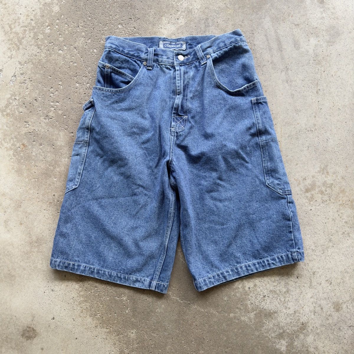 Vintage VINTAGE BAGGY CORNICHE DENIM SKATER JEAN SHORTS JORTS | Grailed
