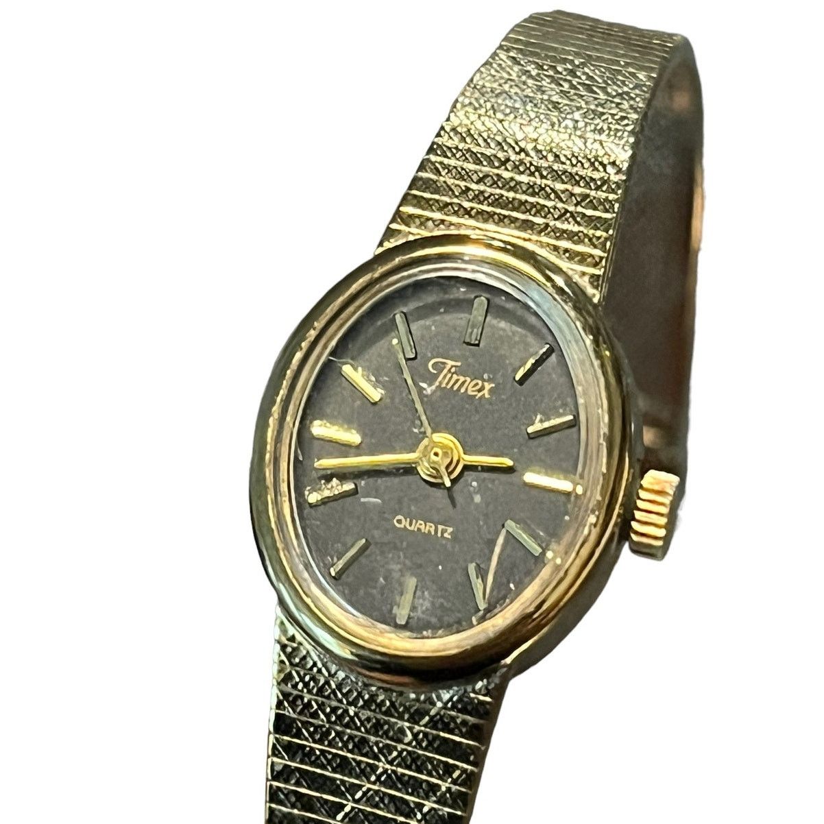 Timex × Vintage Vintage Timex T Cell Stainless Steel Gold Tone Braided ...