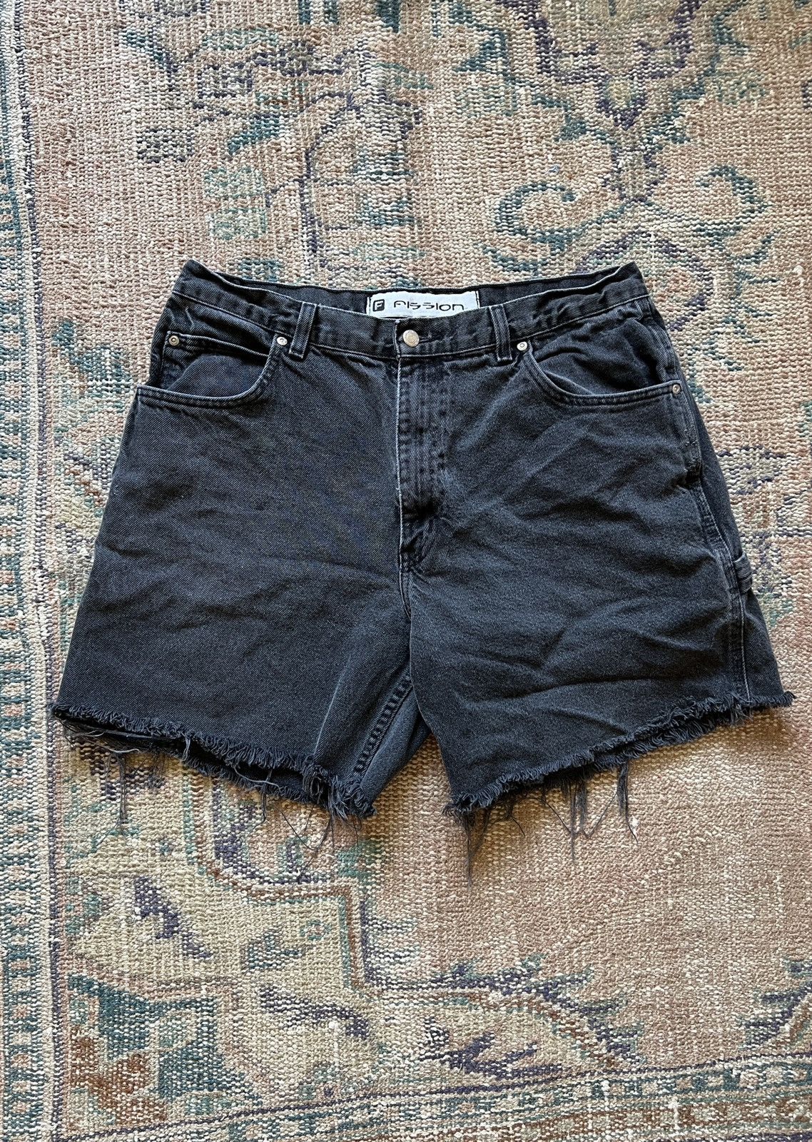Vintage Fission dungaree denim cut off shorts | Grailed