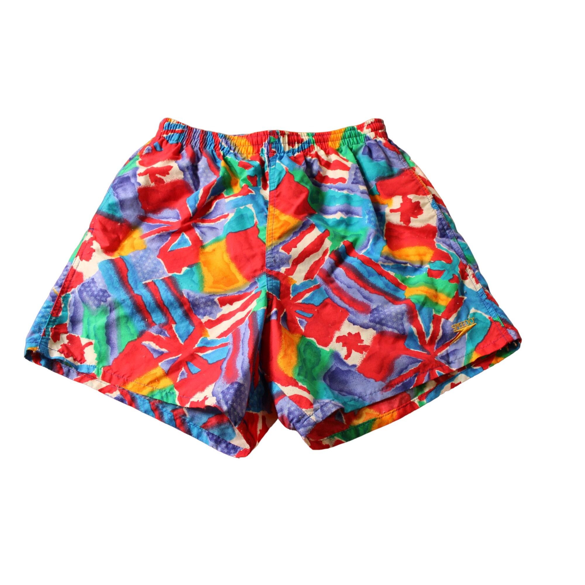 Speedo Vintage 90s Speedo Abstract Country Flags Shorts Multi L | Grailed