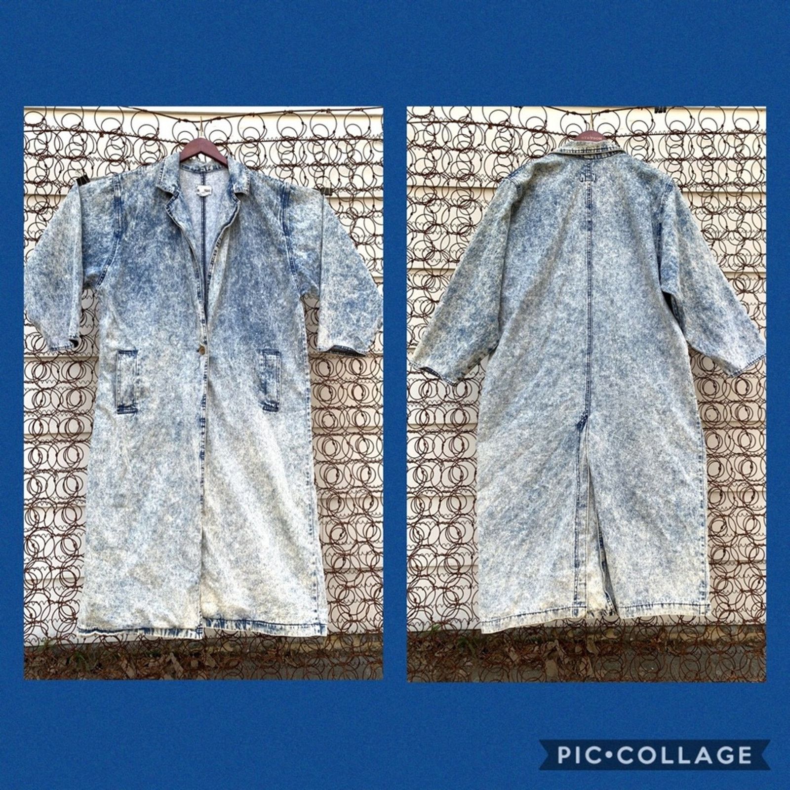Vintage Vintage On The Verge acid wash denim duster jacket | Grailed