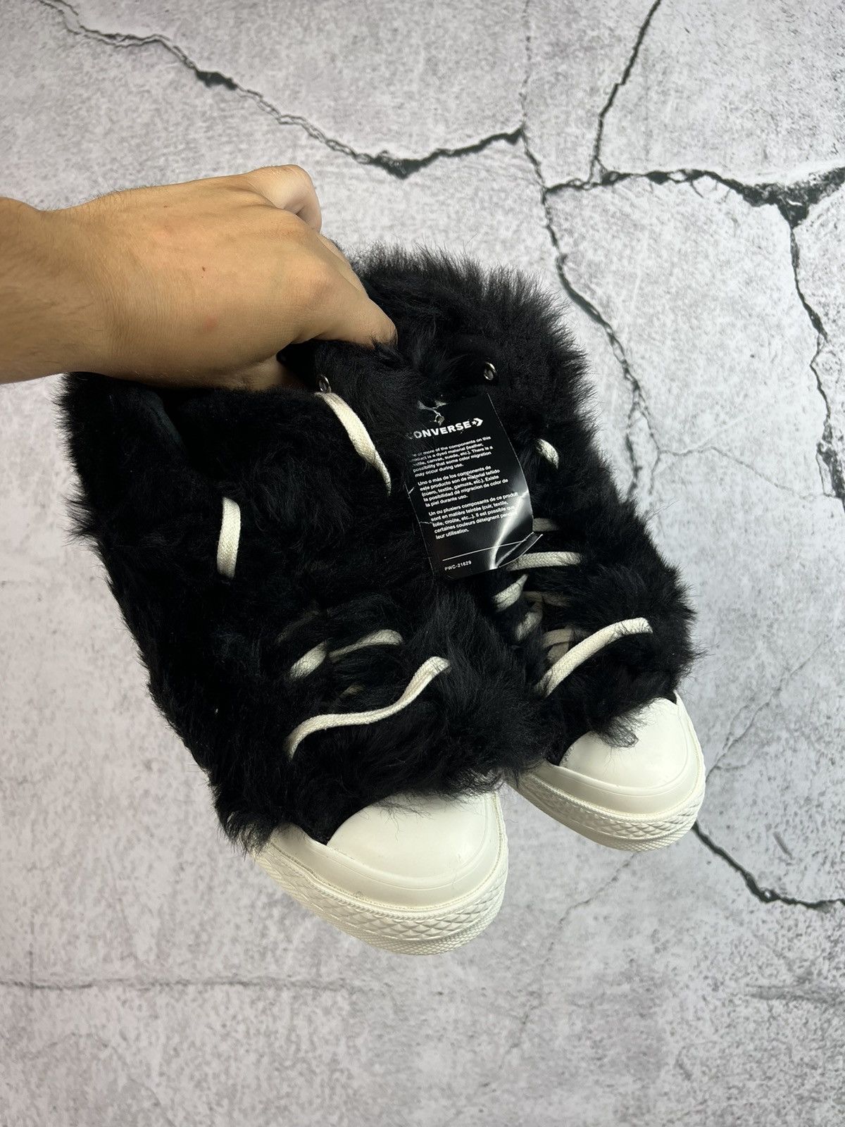 Converse AMBUSH x Converse Chuck 70 High “Fuzzy” Black Egret | Grailed