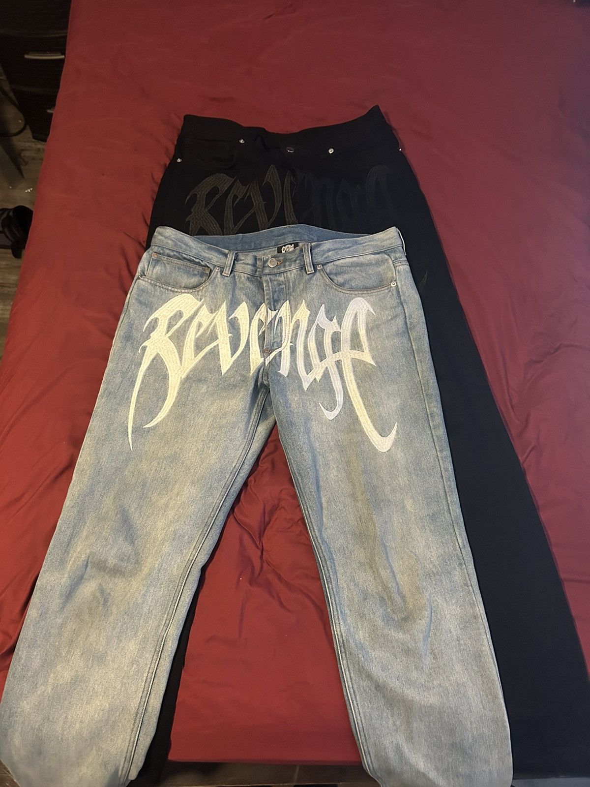 Revenge *LAST DROP* Revenge embroidered jeans bundle | Grailed