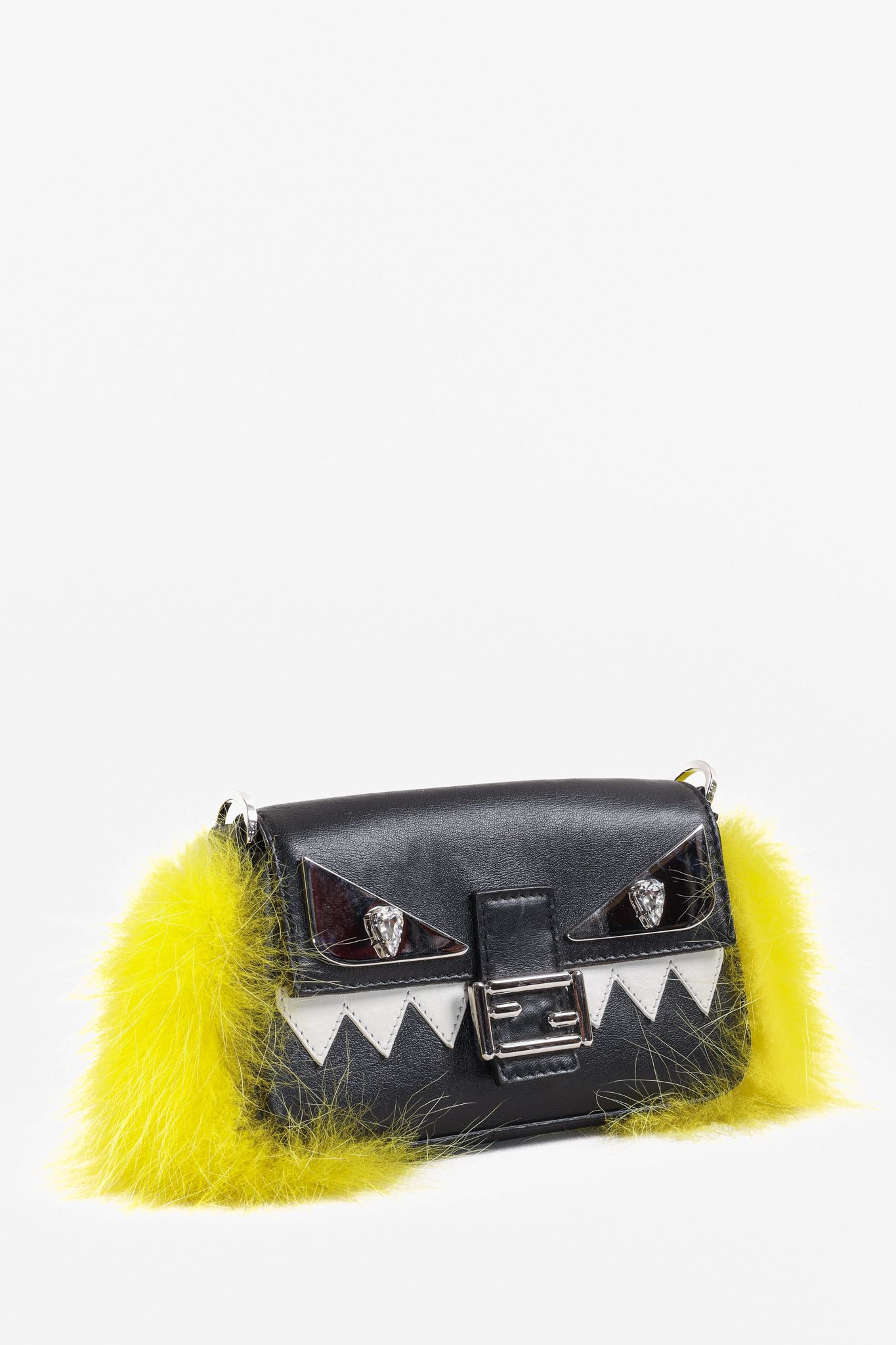 Fendi Fendi Baguette Micro Monster Crossbody Bag in Black/Yellow | Grailed