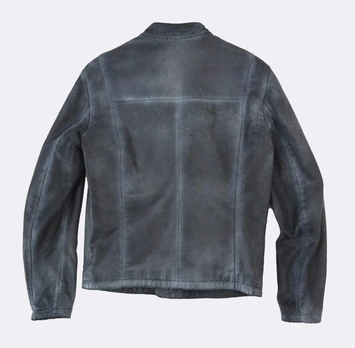 Emporio Armani Men's Emporio Armani Blue Python Effect Leather Jacket ...