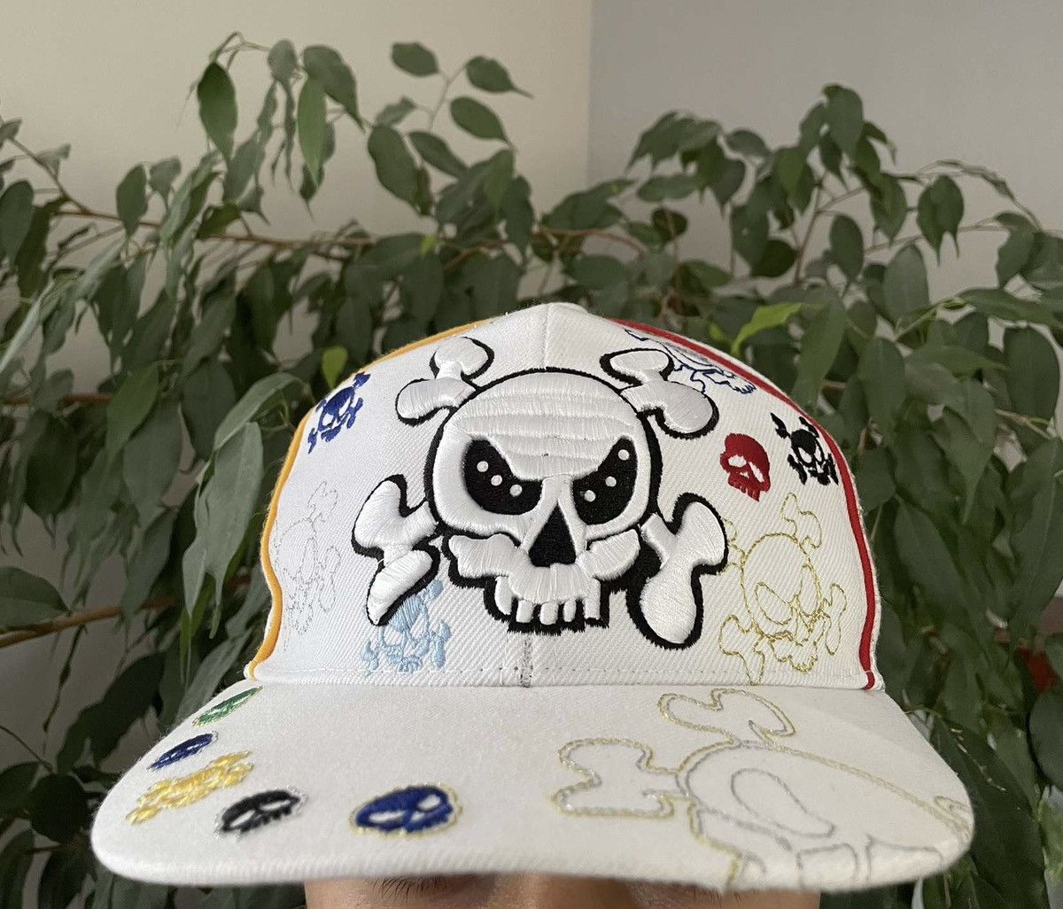 Vintage Vintage Game 6 panel skull with crystals y2k cap | Grailed