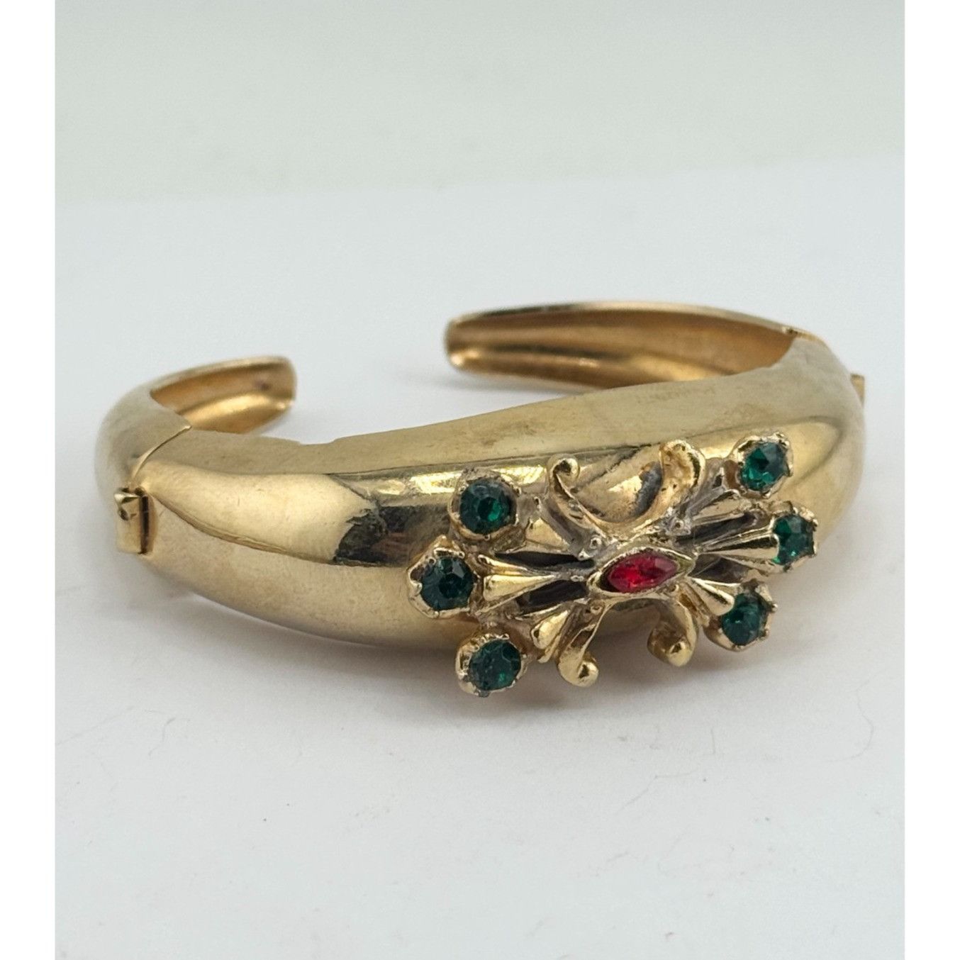 Vintage Vintage gold rhinestone jeweled cuff bracelet | Grailed
