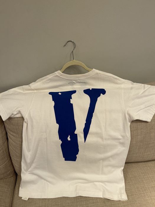 Vlone VLONE Staple Tee - White with Black and Blue Font | Grailed