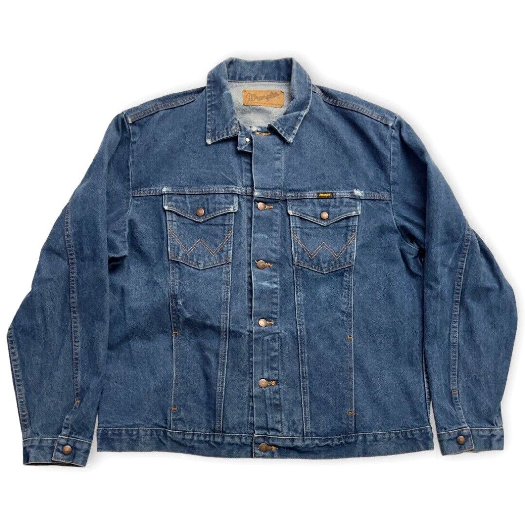 Wrangler Vintage WRANGLER Sz XL Denim Blue Jean Trucker Jacket Western ...