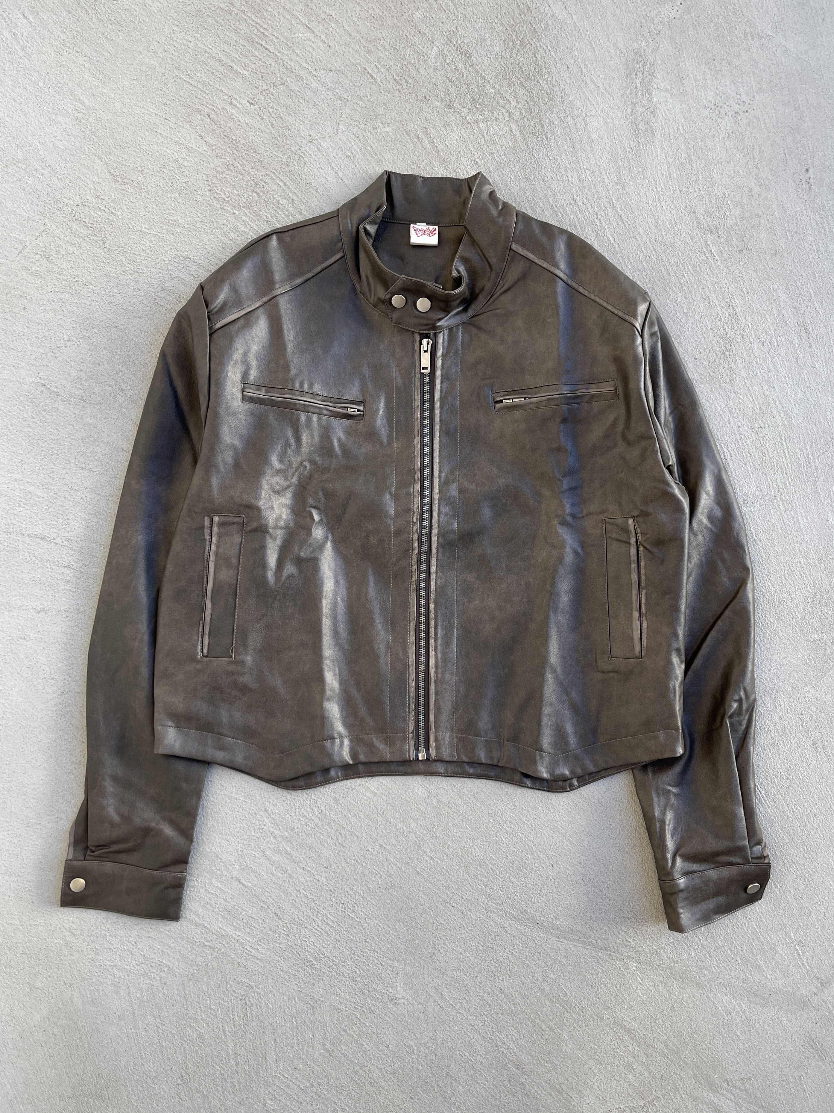 Leather Jacket × Streetwear × Vintage Vintage 1990s Biker Leather ...