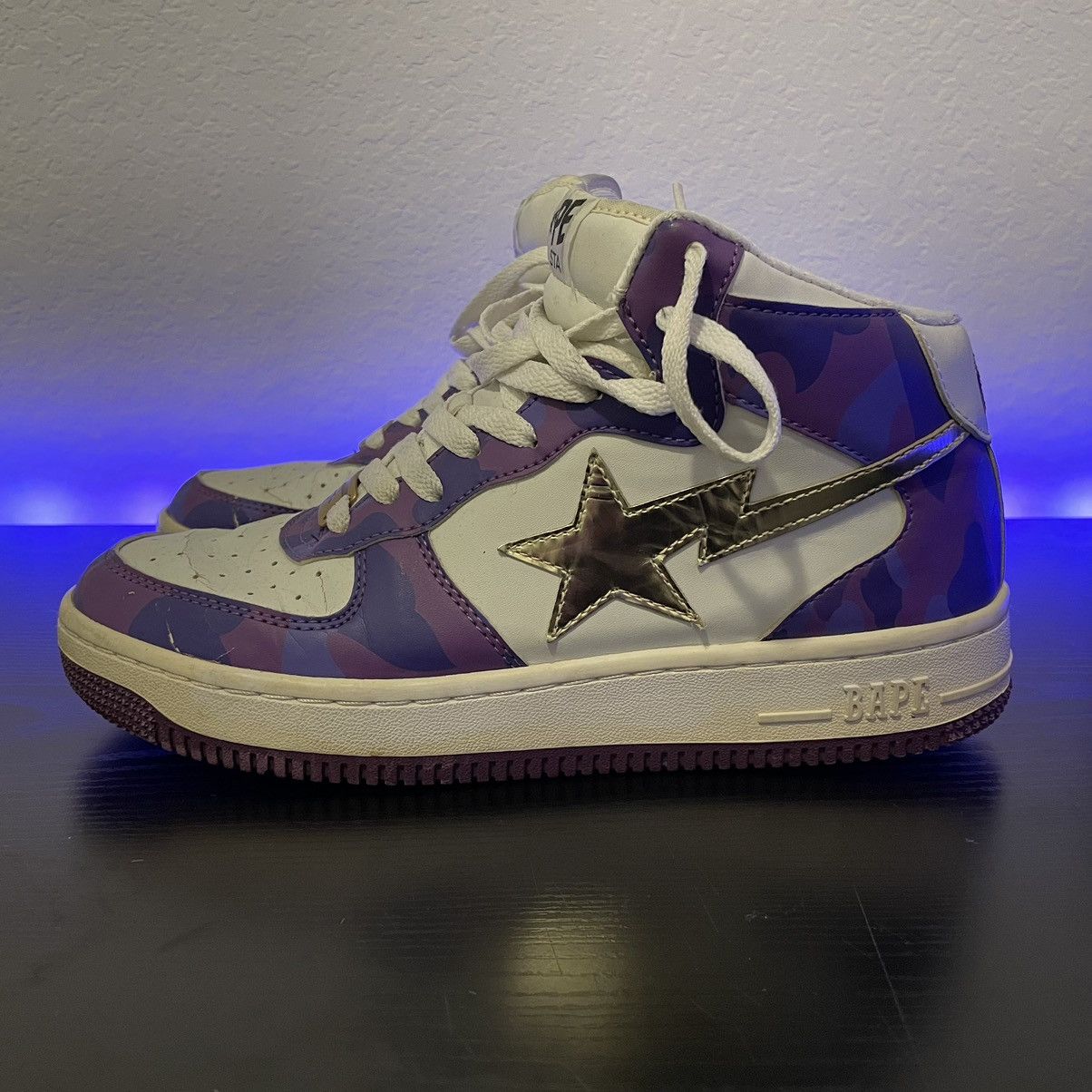 Bape Purple Camo Bapesta Mid | Grailed