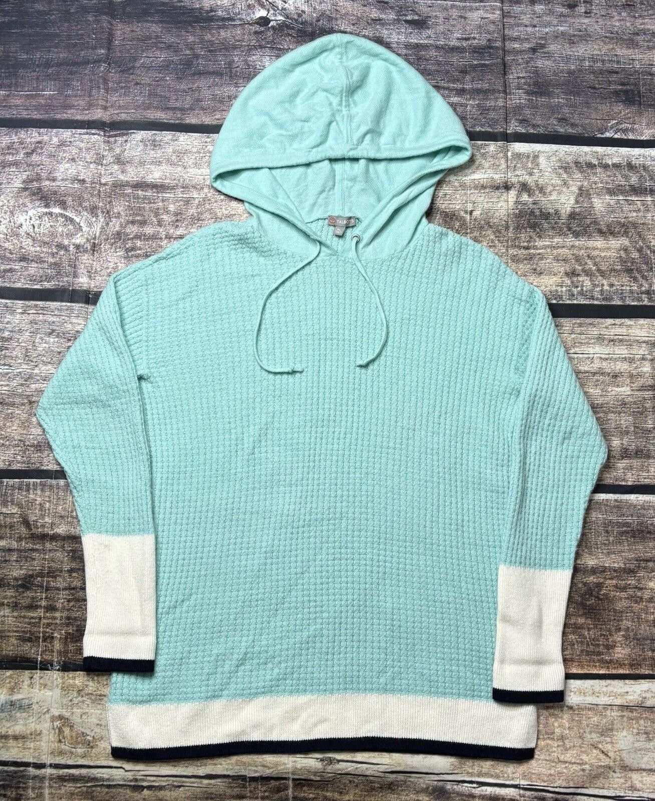 Talbots Talbots Hoodie Women's Medium Petite Lambswool Blend Waffle ...