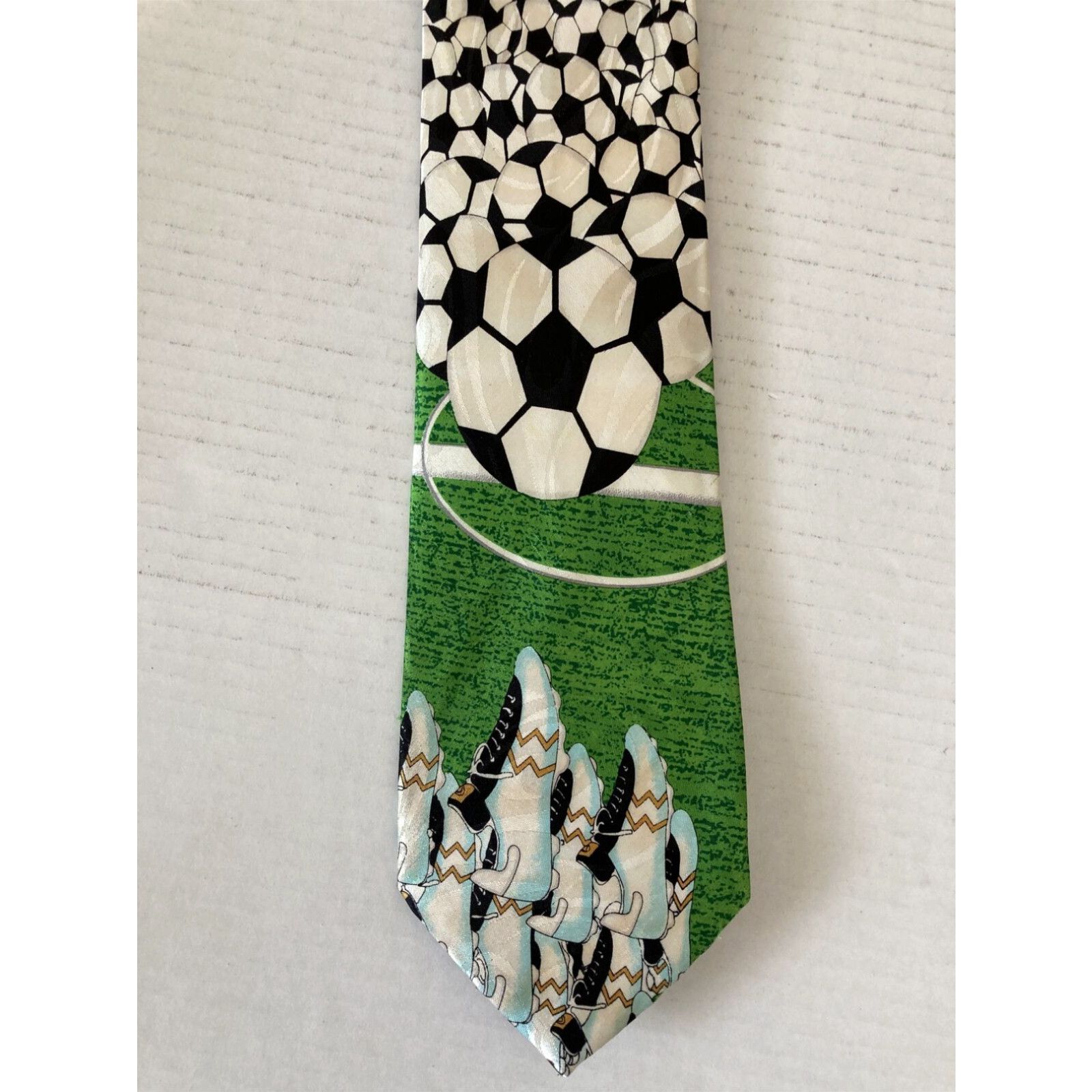 Bally Renaissance Hand Made Men's Necktie Tie Polyester Soccer Foot ...