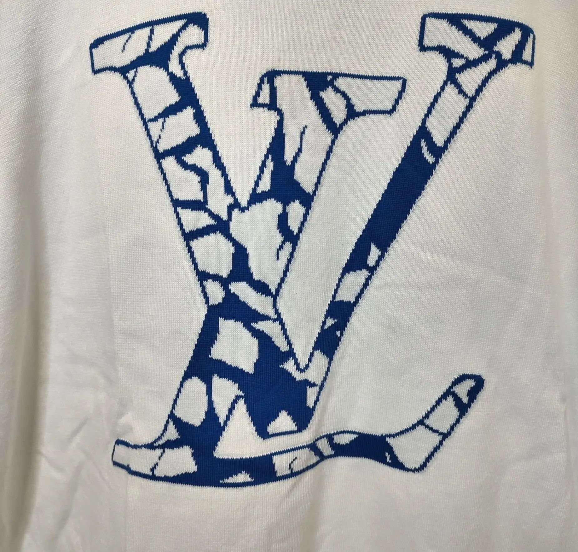 Louis Vuitton Louis Vuitton LV Ice Milk Monogram Intarsia T-Shirt ...