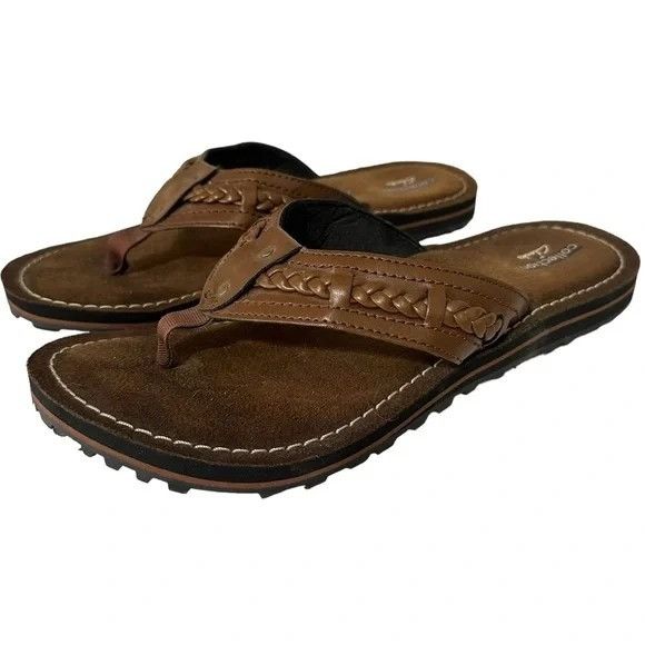 Clarks Clarks Collection Fenner Nerice Braided Strap Brown Flip Flo ...