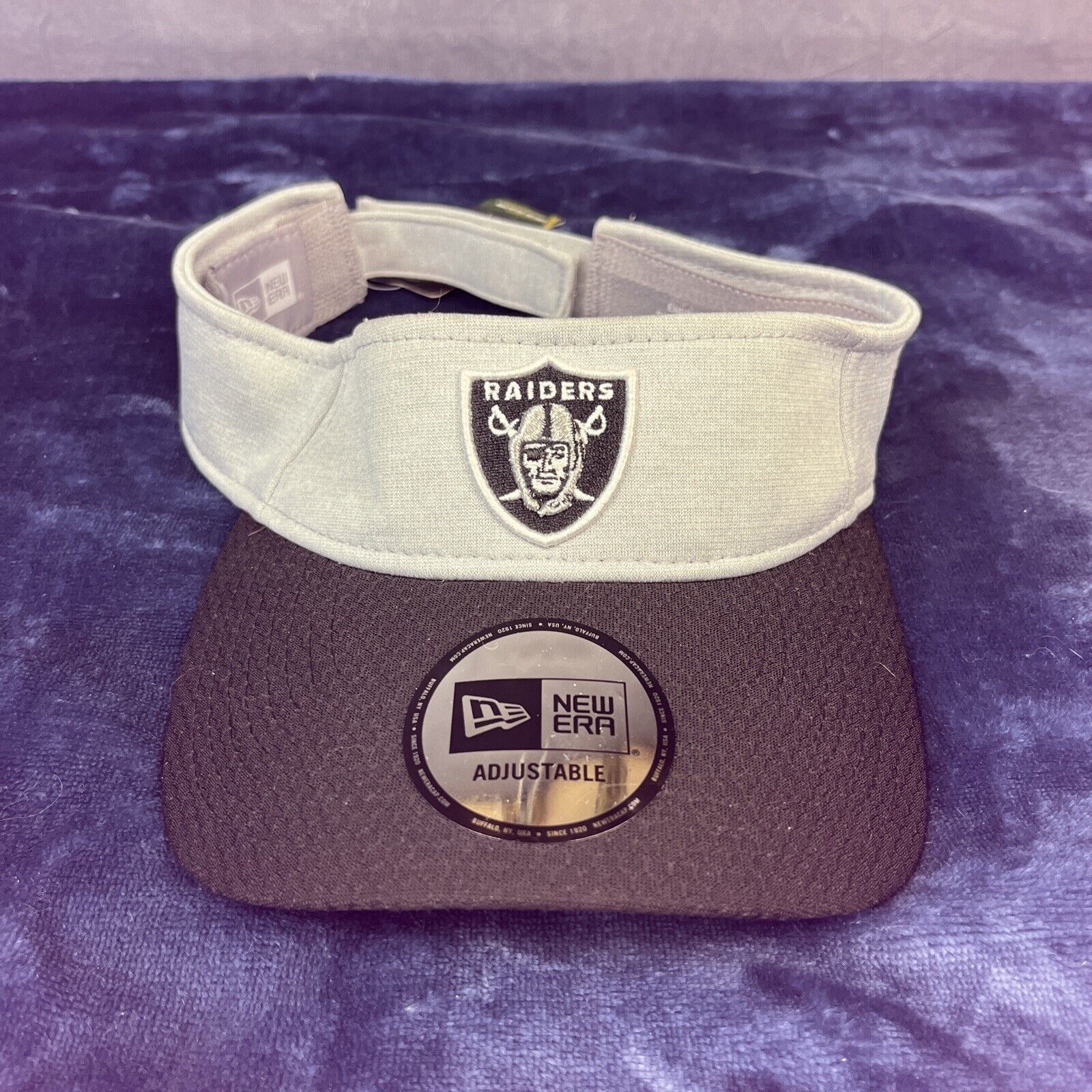 New Era Las Vegas Raiders New Era Gray Adjustable Visor Hat New | Grailed