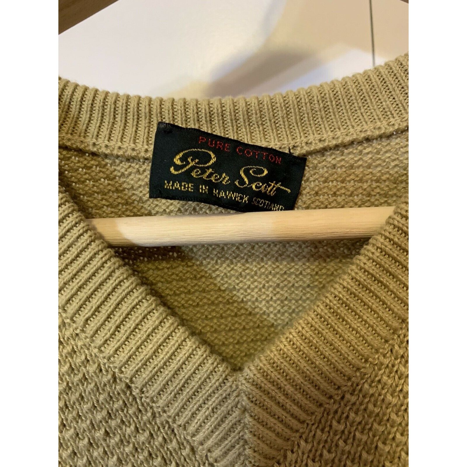 Unkwn Peter Scott Men’s Sz XL Gold Pure Cotton Sweater Made In Sco ...