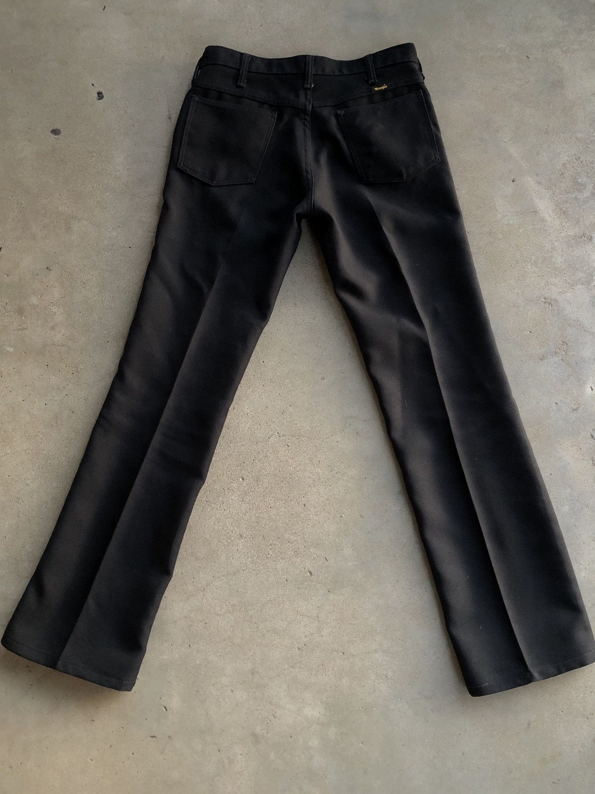 Vintage Vintage 70s Wrangler Black Polyester Pants Made In USA | Grailed