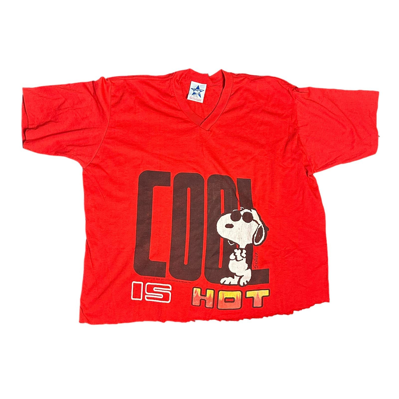 Vintage Joe Cool Vintage Snoopy 1971 Cropped Tee Mens XL | Grailed