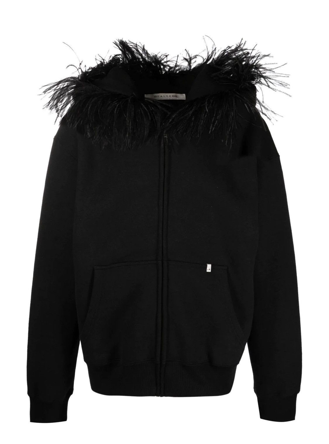 Archival Clothing 1017 ALYX 9SM Black Ostrich Feather Zip Up Hoodie ...