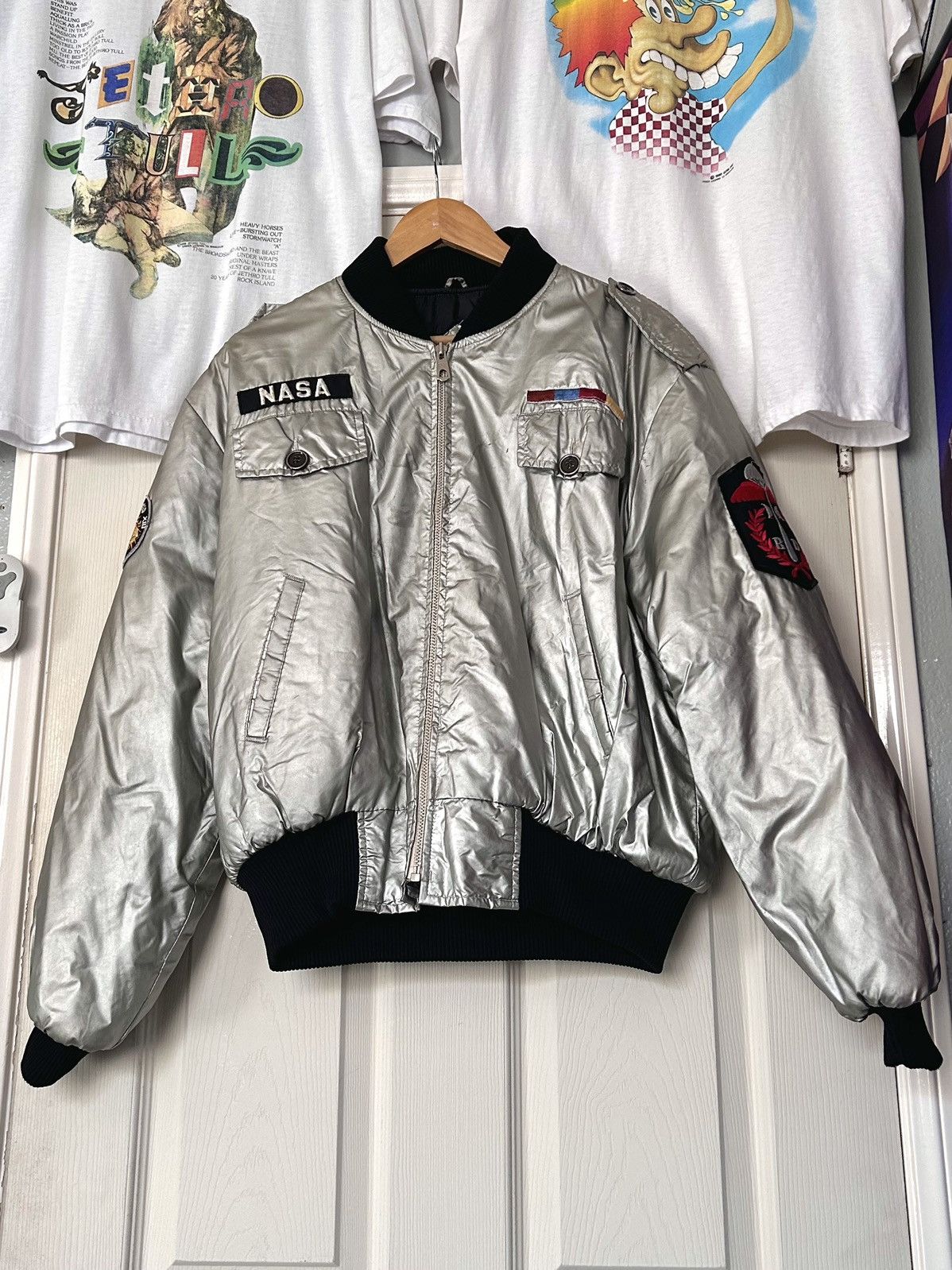 Vintage 80s NASA Apollo 13 Bomber Briarcliff Nyloprene Jacket | Grailed
