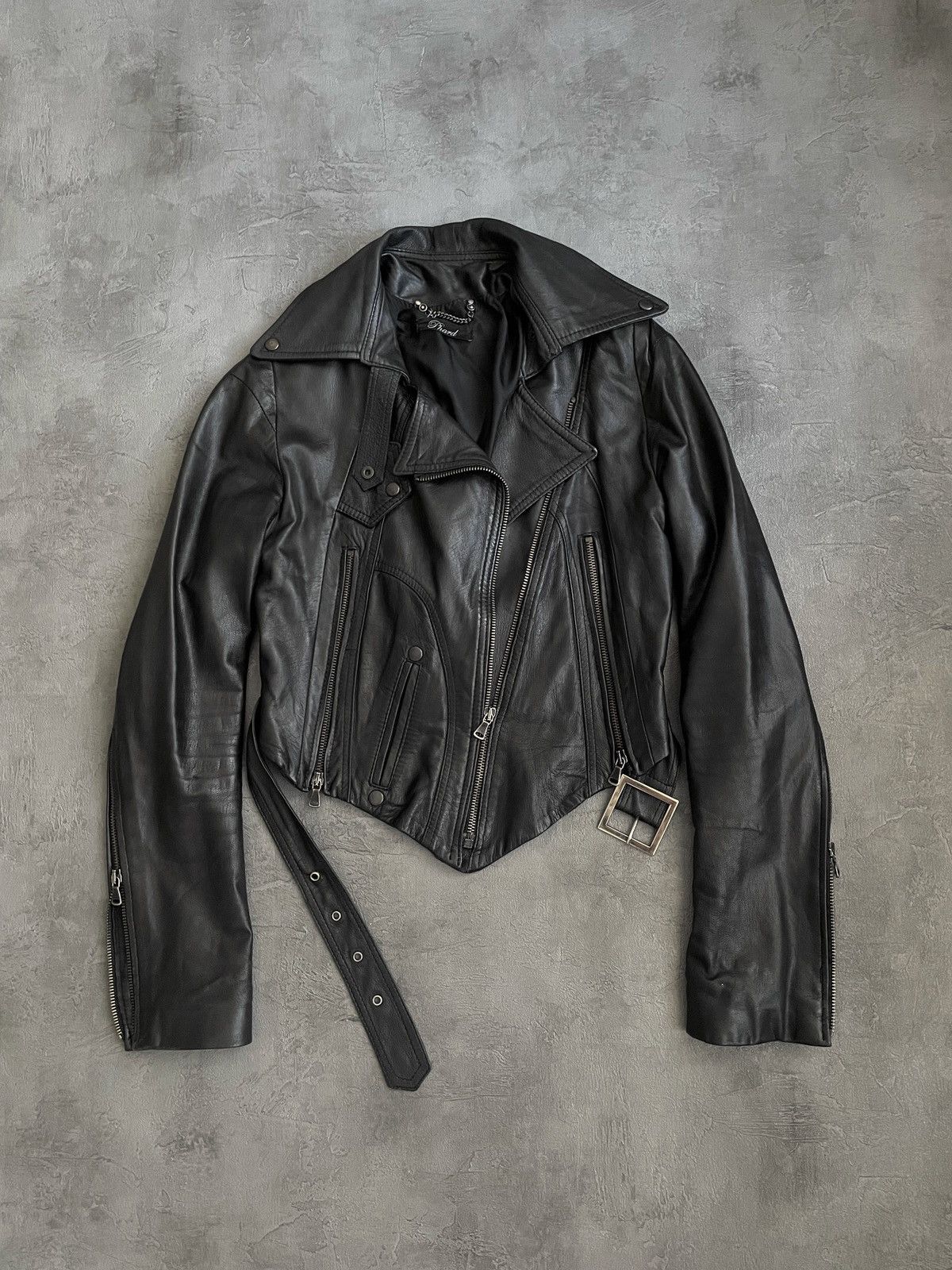 Leather Jacket × Pelle Pelle × Streetwear Phard Avant-grade Zip Leather ...